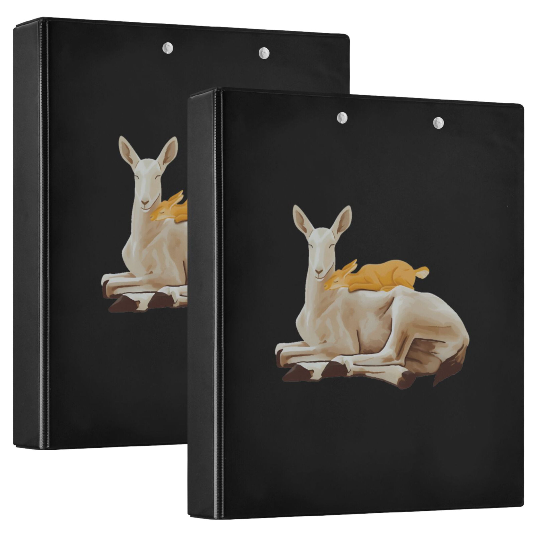 joogoo Goat Hardcover 3 Ring Binder 1.5" Round Rings Interior Pockets ...