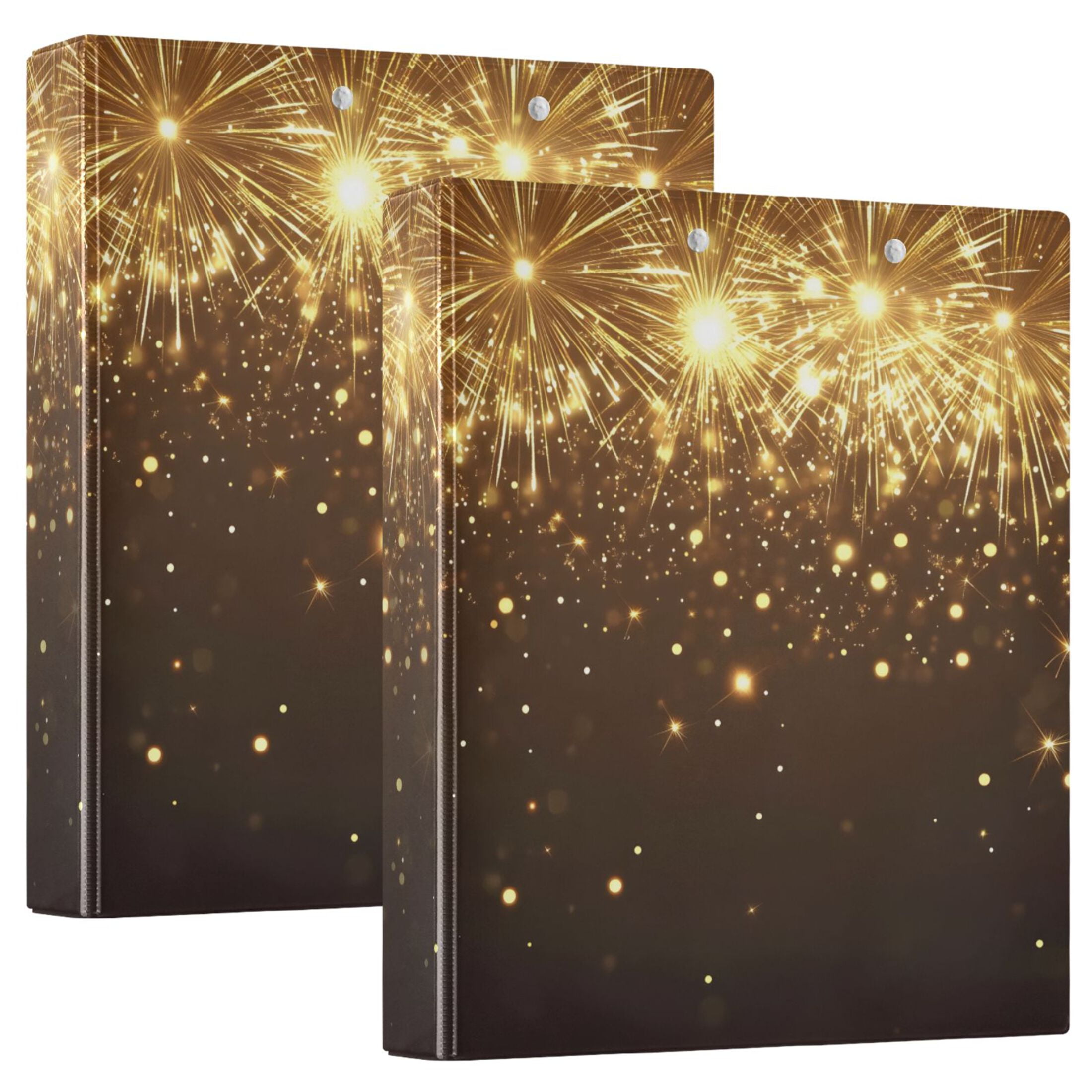 joogoo Golden Fireworks Hardcover 3 Ring Binder 1.5" Round Rings ...