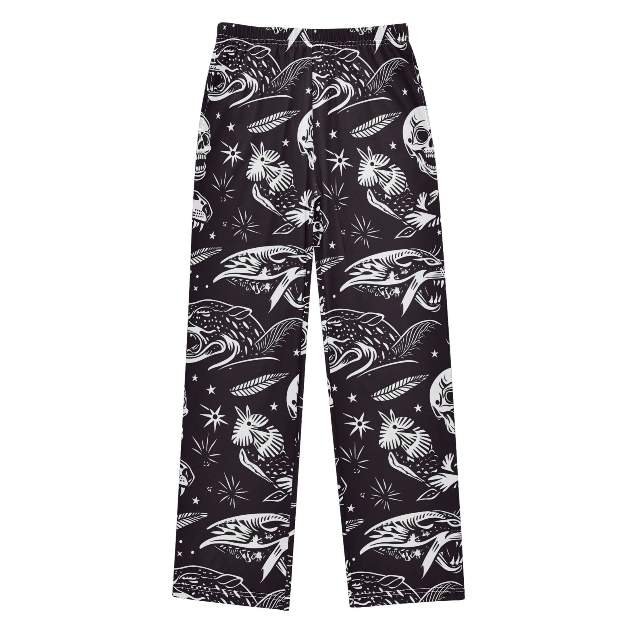 joogoo Goth Skeletons Pajama Pants Pj Bottoms Sleepwear Lounge XL ...