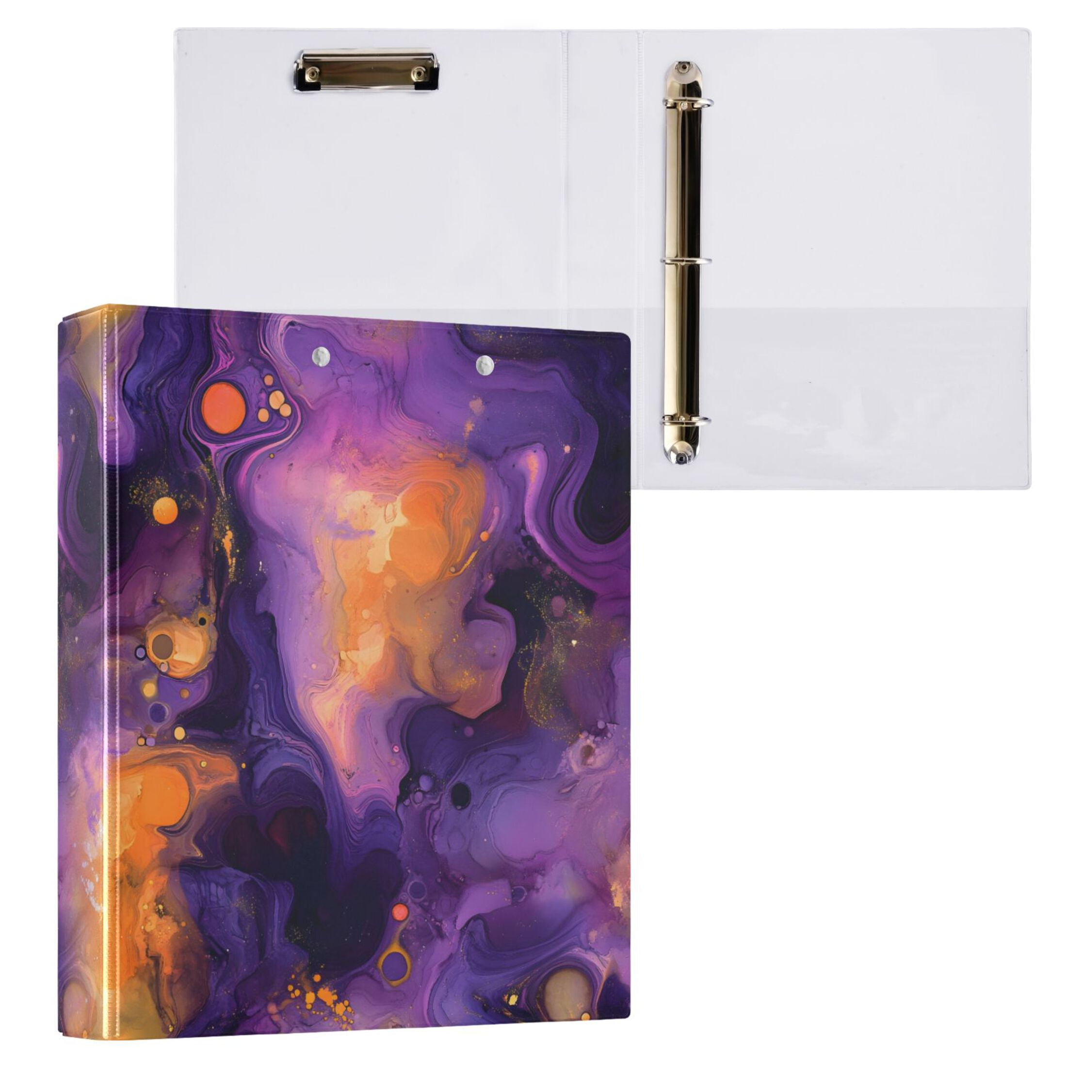 joogoo Graffiti Purple Marble Hardcover 3 Ring Binder 1.5" Round Rings ...