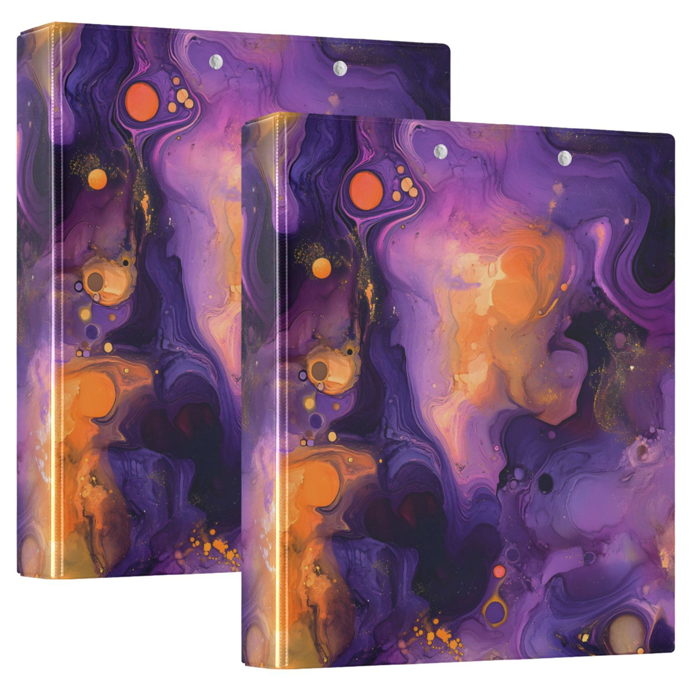joogoo Graffiti Purple Marble Hardcover 3 Ring Binder 1.5" Round Rings ...