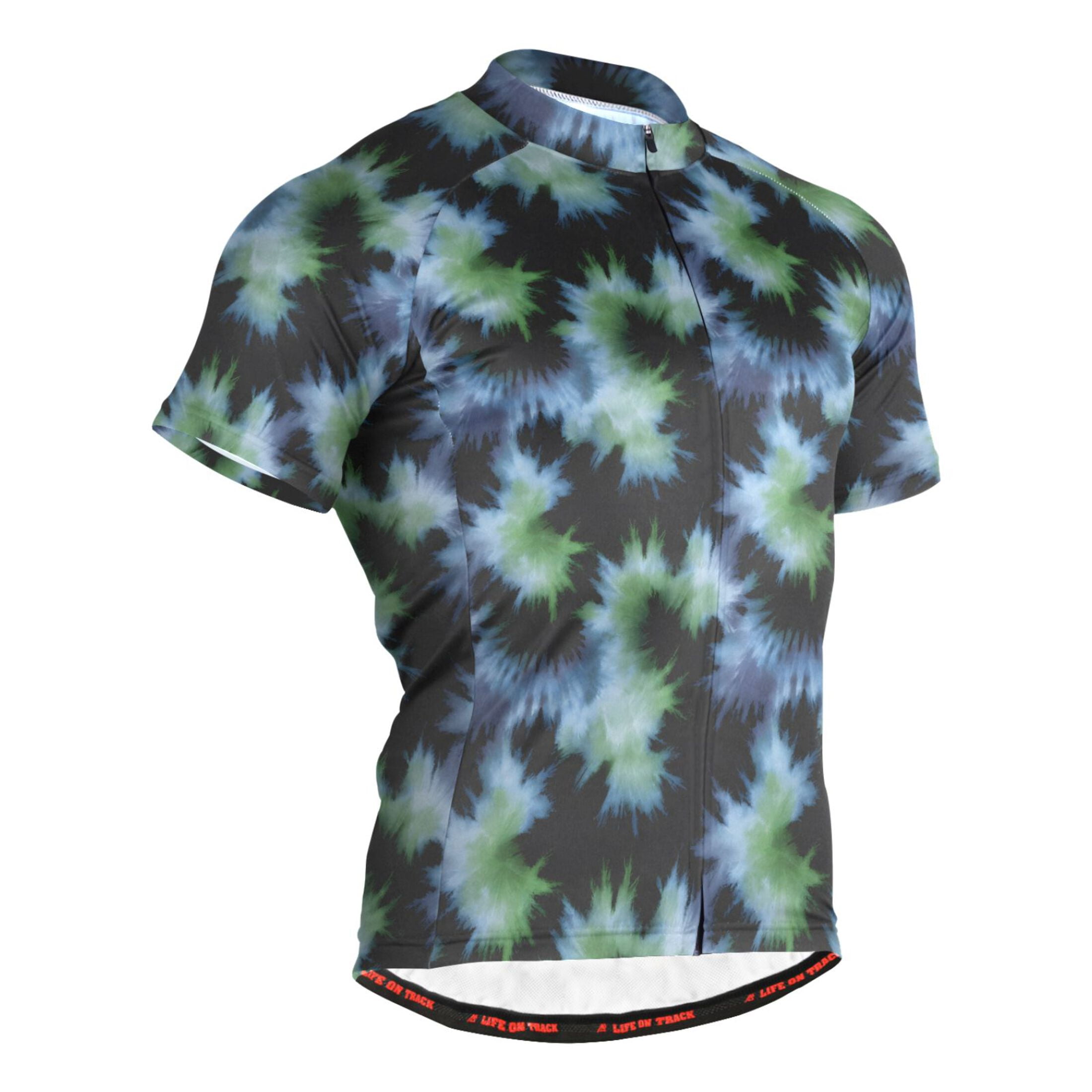 joogoo Green Tie Dye Men's Cycling Jerseys Mountain Bike Short Sleeve Tops S - Walmart.com