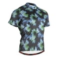 joogoo Green Tie Dye Men's Cycling Jerseys Mountain Bike Short Sleeve ...