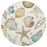 Fennco Style Hand Beaded Seashell Coastal Placemat 15" Round, 1-Piece ...