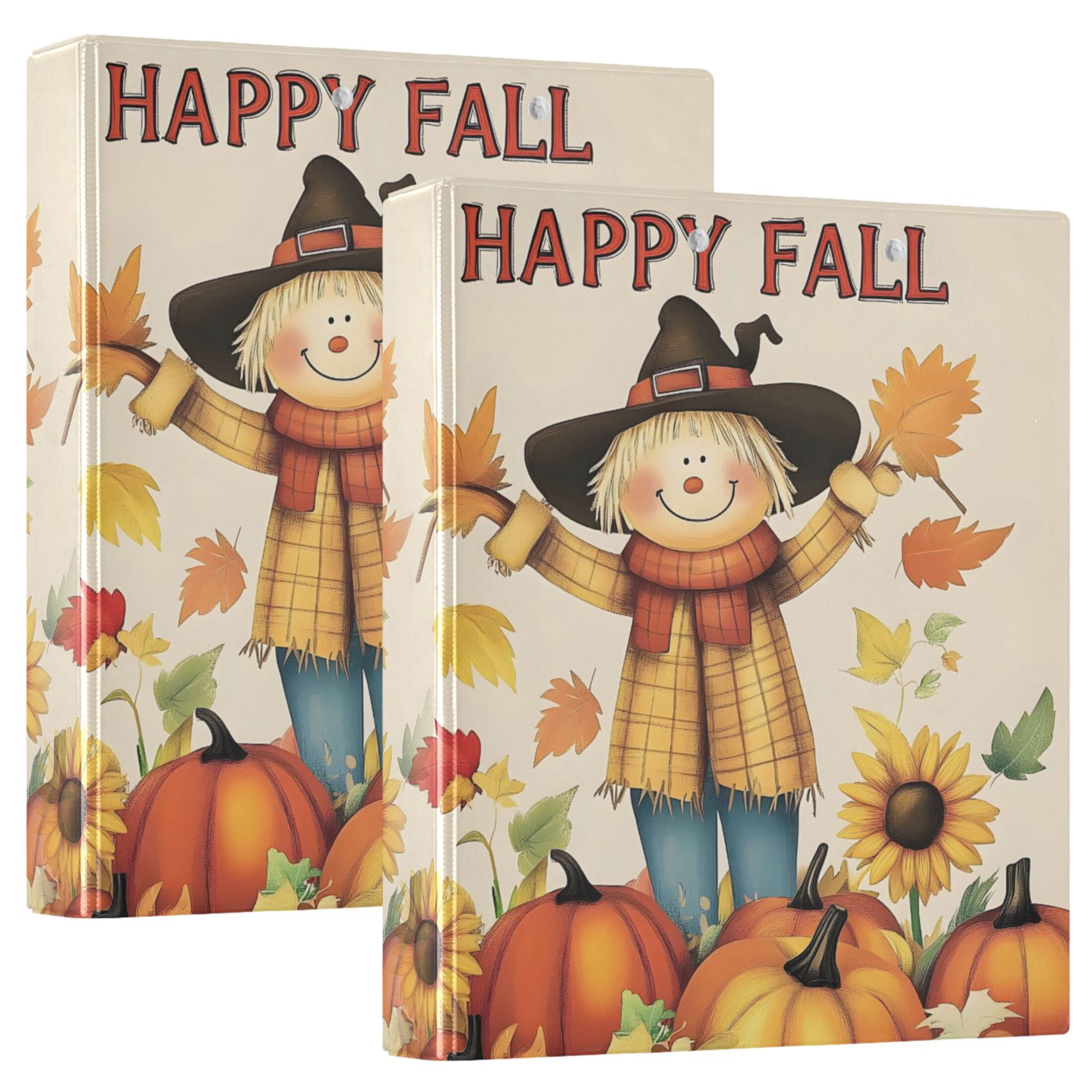 joogoo Happy Fall Leaf Hardcover 3 Ring Binder 1.5" Round Rings ...