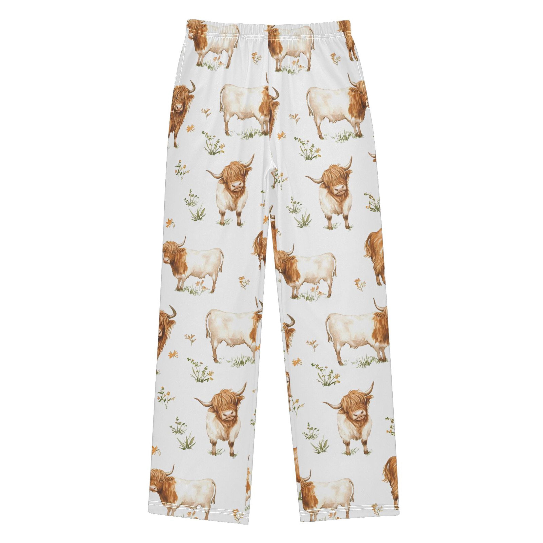 joogoo Highland Cattle Flower-w2 Pajama Pants Pj Bottoms Sleepwear ...