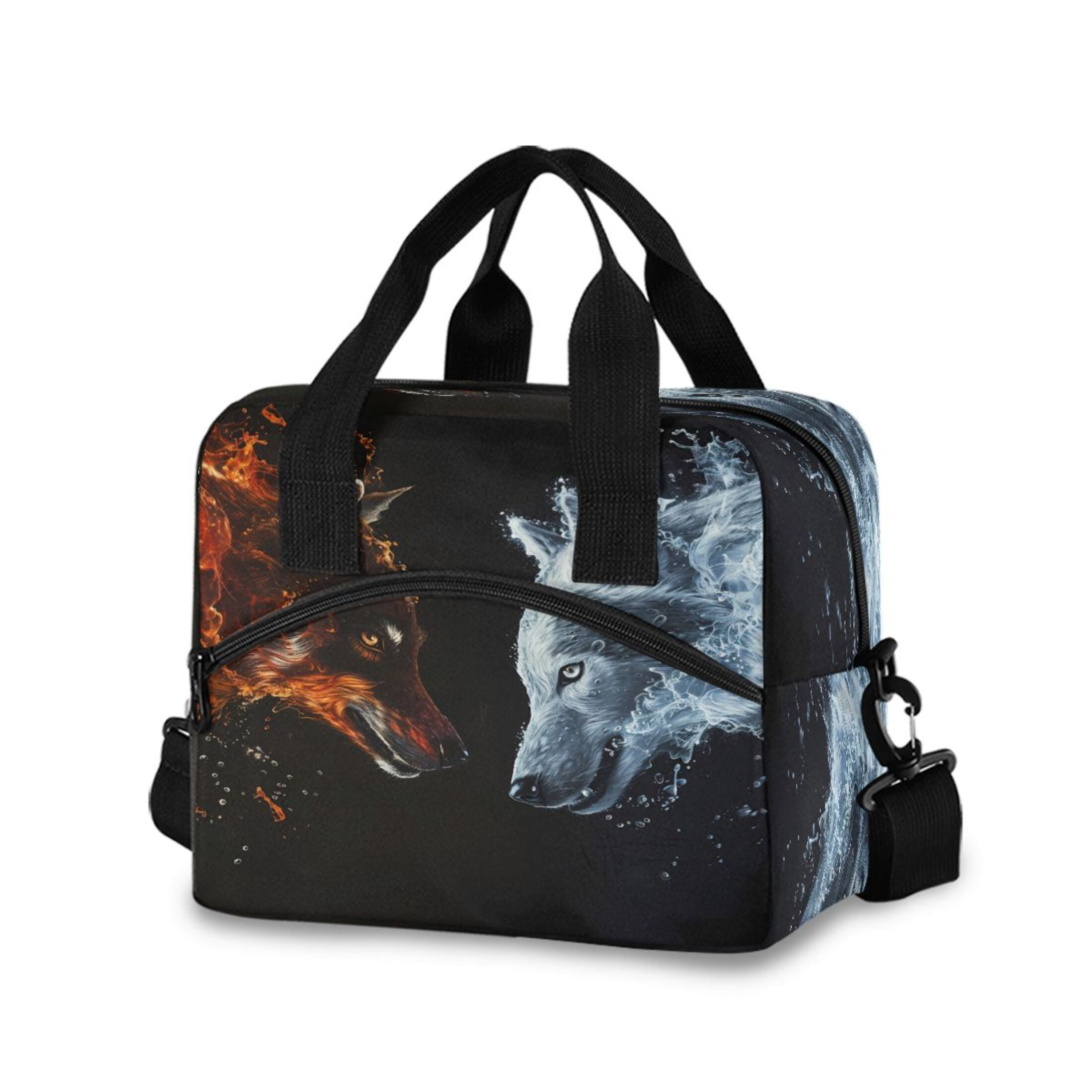 joogoo Ice and Fire Wolves Head Insulated Lunch Bags Reusable Cooler ...