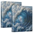 joogoo Japanese Wave Hardcover 3 Ring Binder 1.5" Round Rings Interior ...