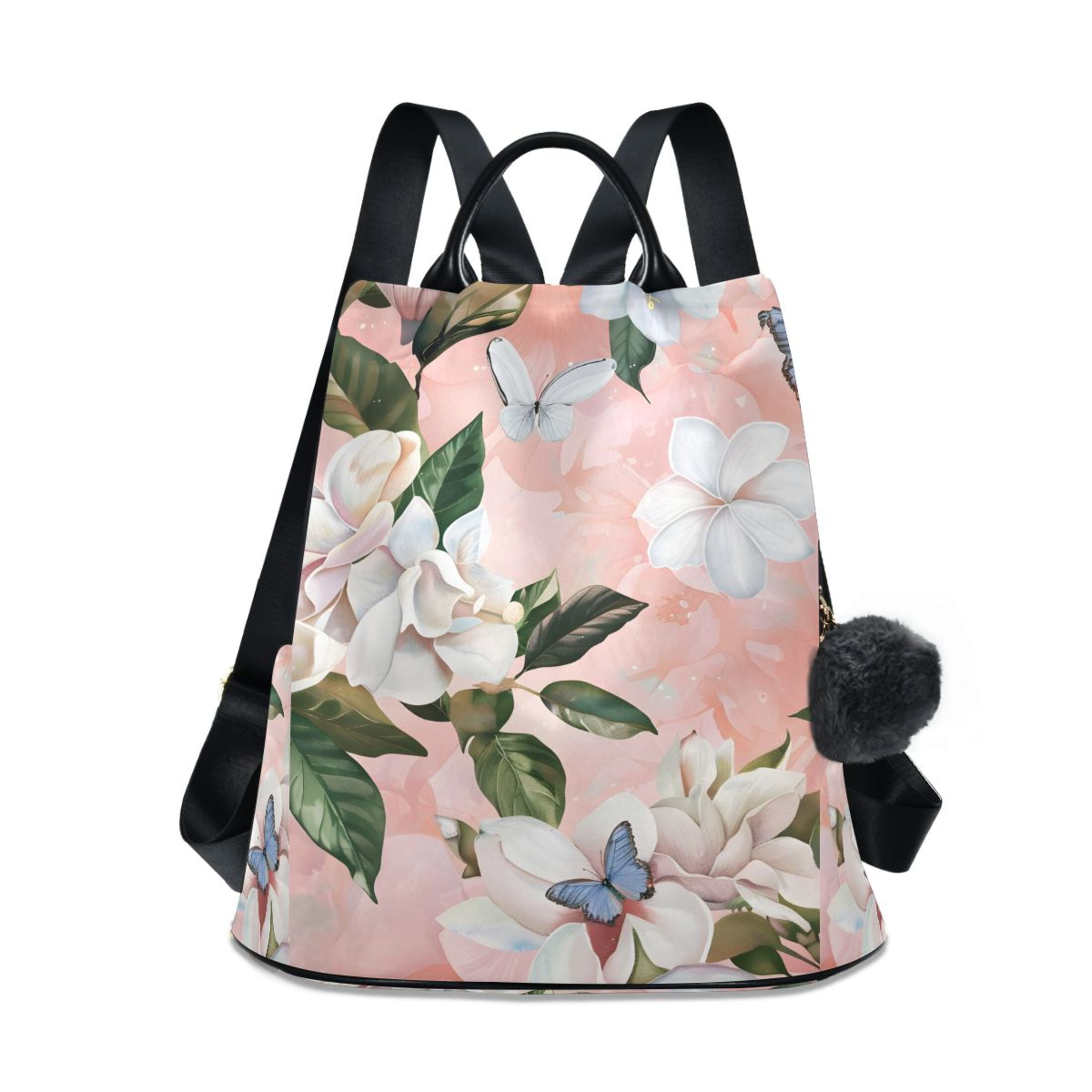 joogoo Jasmine Flower Butterflies Backpack Purse for Women Anti Theft ...