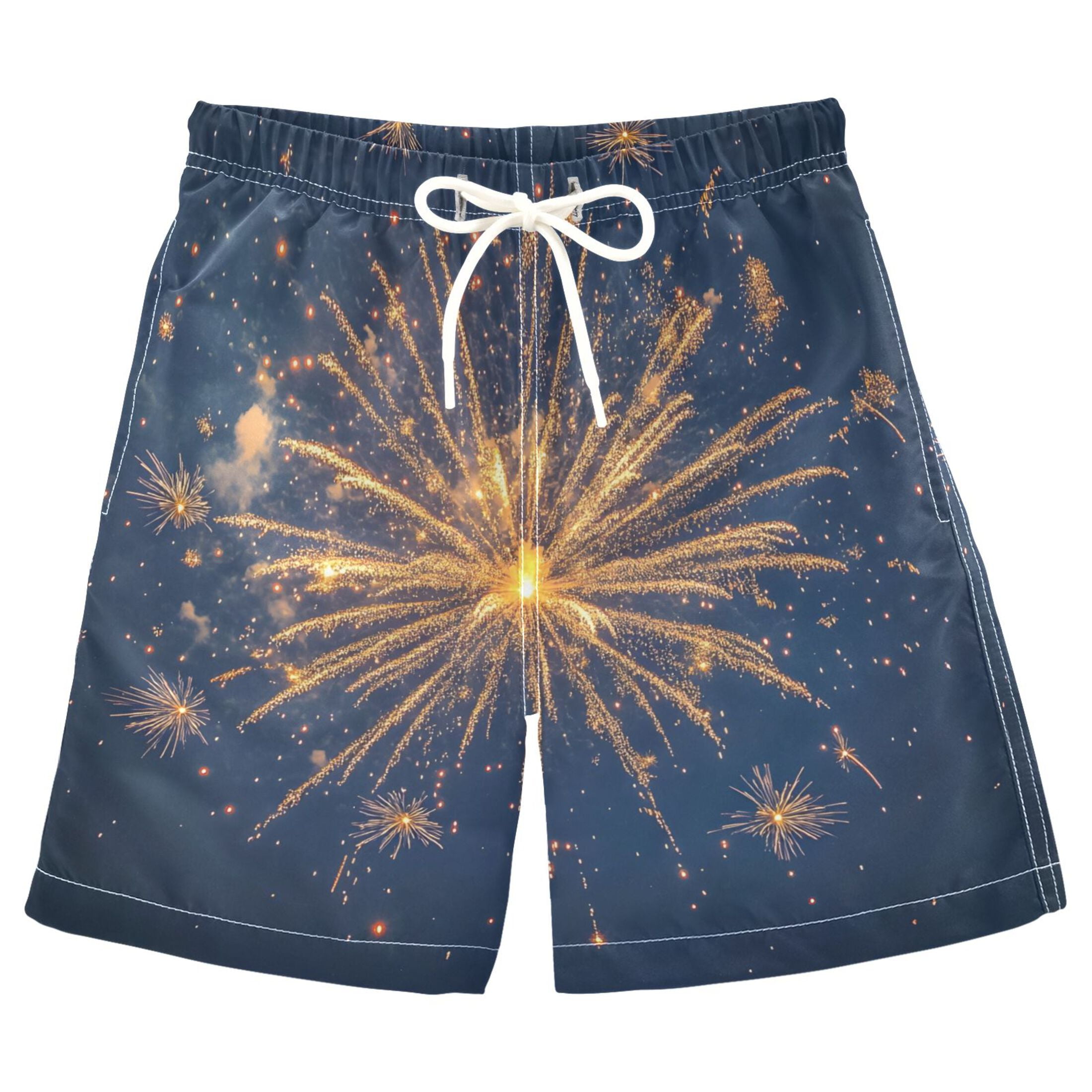 joogoo Kids Boys Swim Trunks Beautiful Fireworks Pattern Beach Board ...