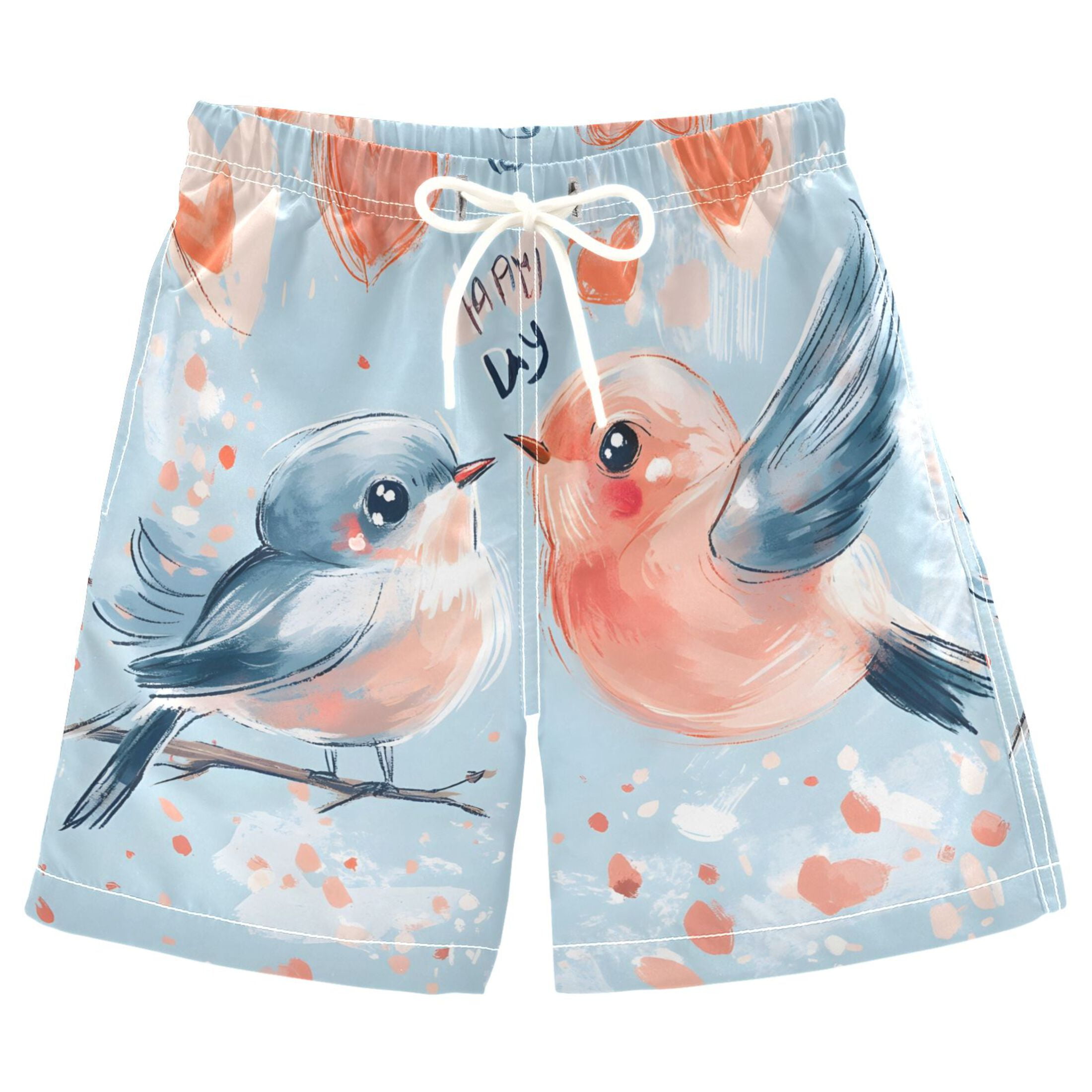 joogoo Kids Boys Swim Trunks Cute Birds Couple Beach Board Shorts ...