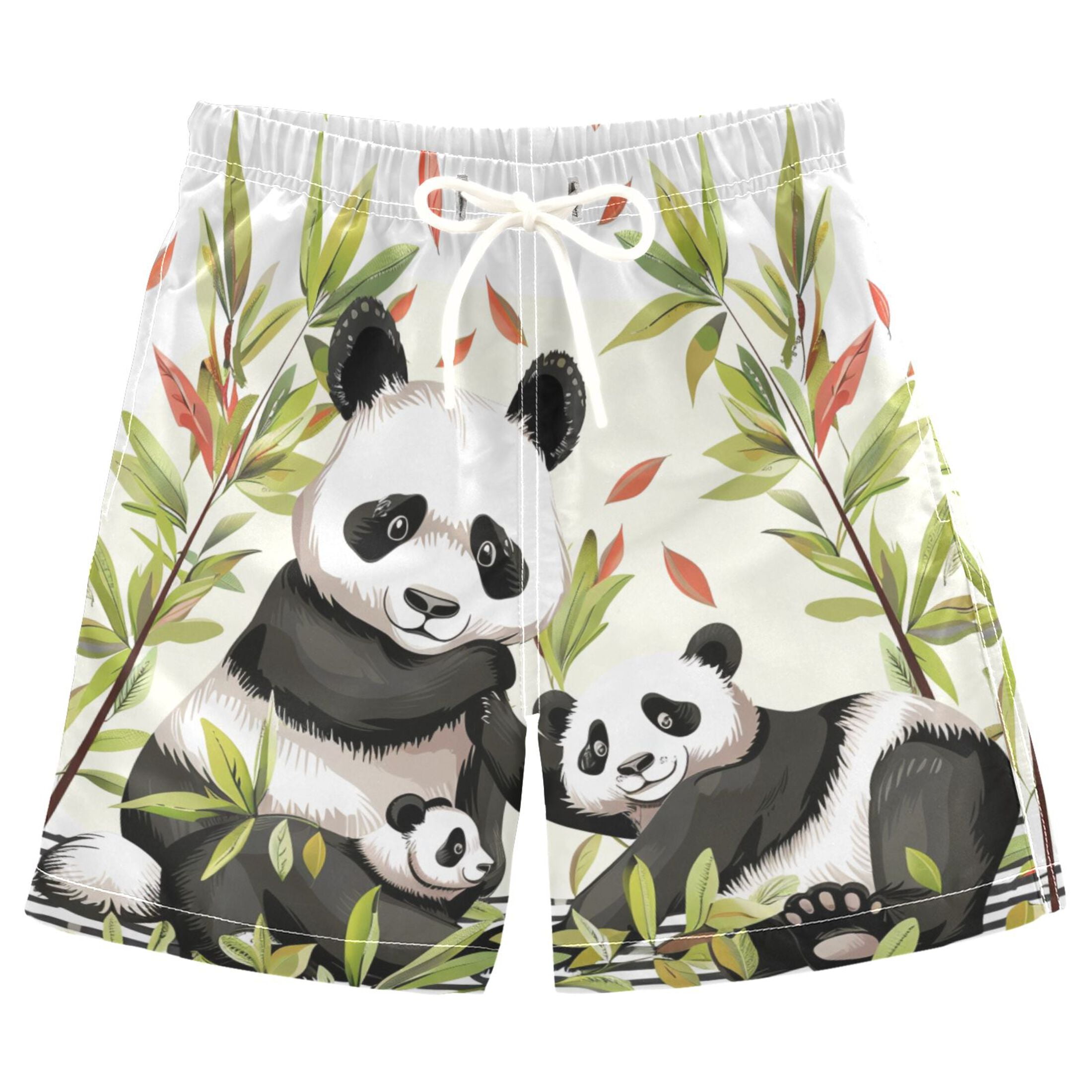 joogoo Kids Boys Swim Trunks Cute Panda Family Leaves Beach Board ...