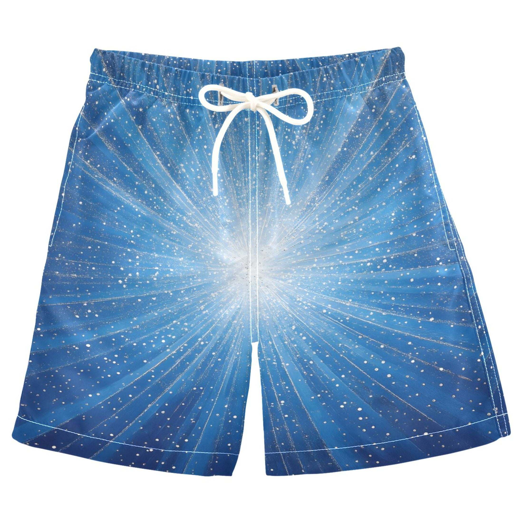 joogoo Kids Boys Swim Trunks Fireworks Stripes Print Beach Board Shorts ...