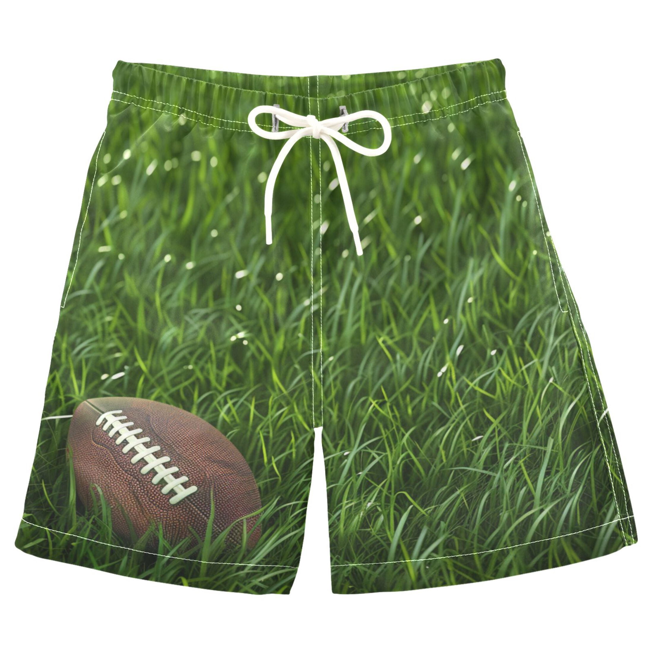 joogoo Kids Boys Swim Trunks Football Grasses Beach Board Shorts ...