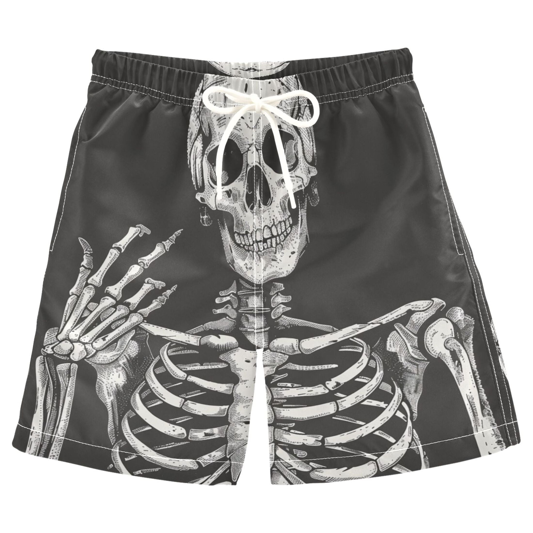 joogoo Kids Boys Swim Trunks Human Skeleton Skull Beach Board Shorts ...