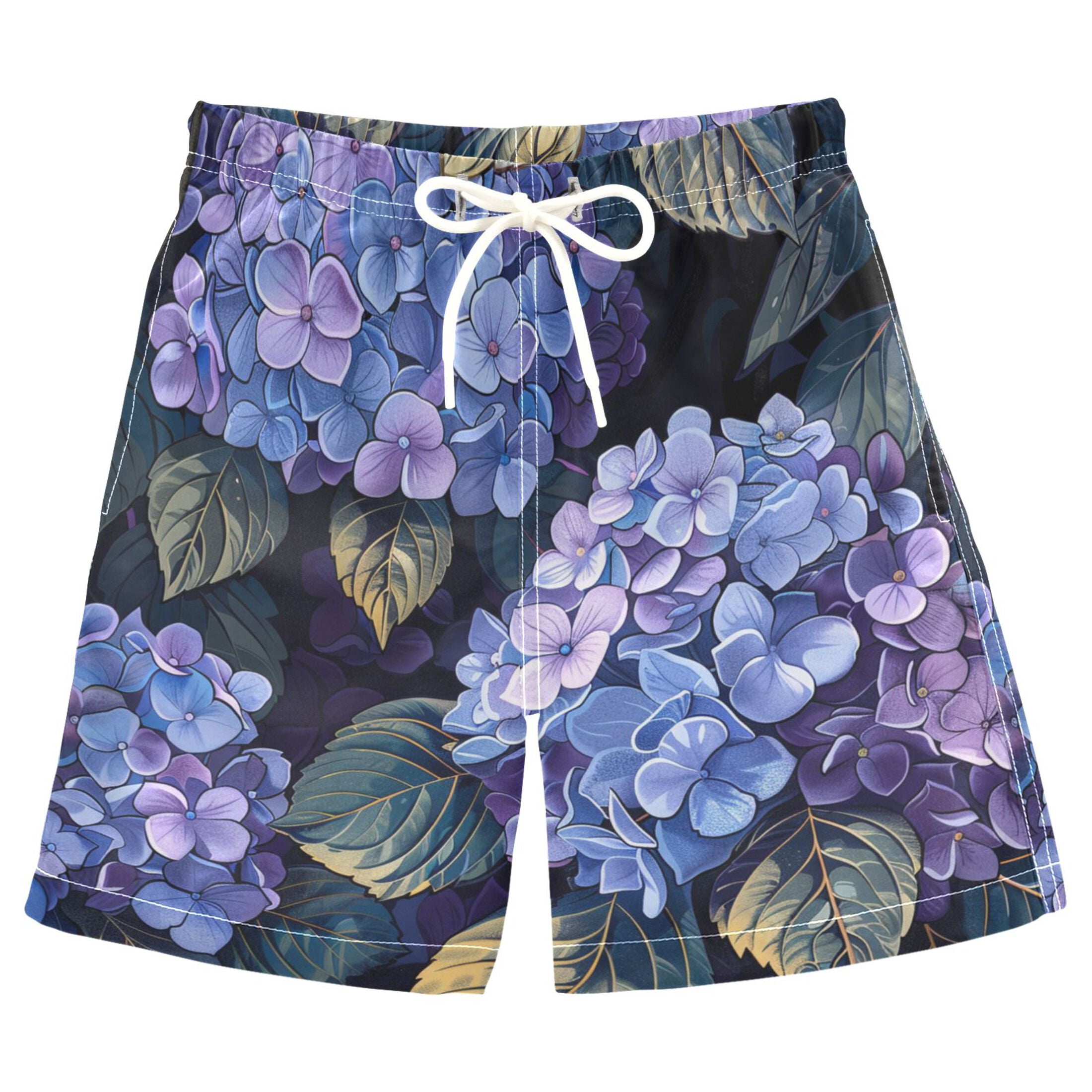 joogoo Kids Boys Swim Trunks Hydrangeas Flowers Leaves Beach Board ...