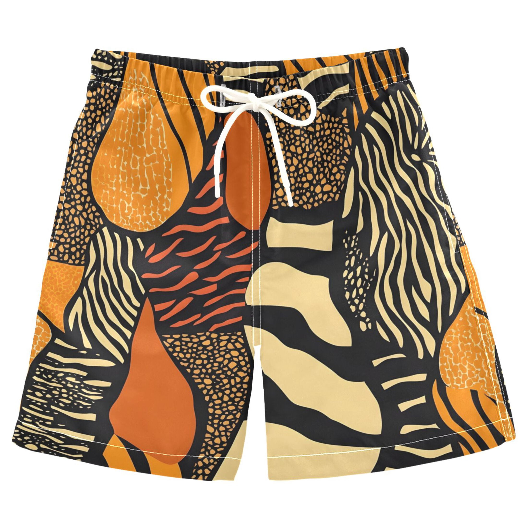 joogoo Kids Boys Swim Trunks Leopard Skin Beach Board Shorts Drawstring ...