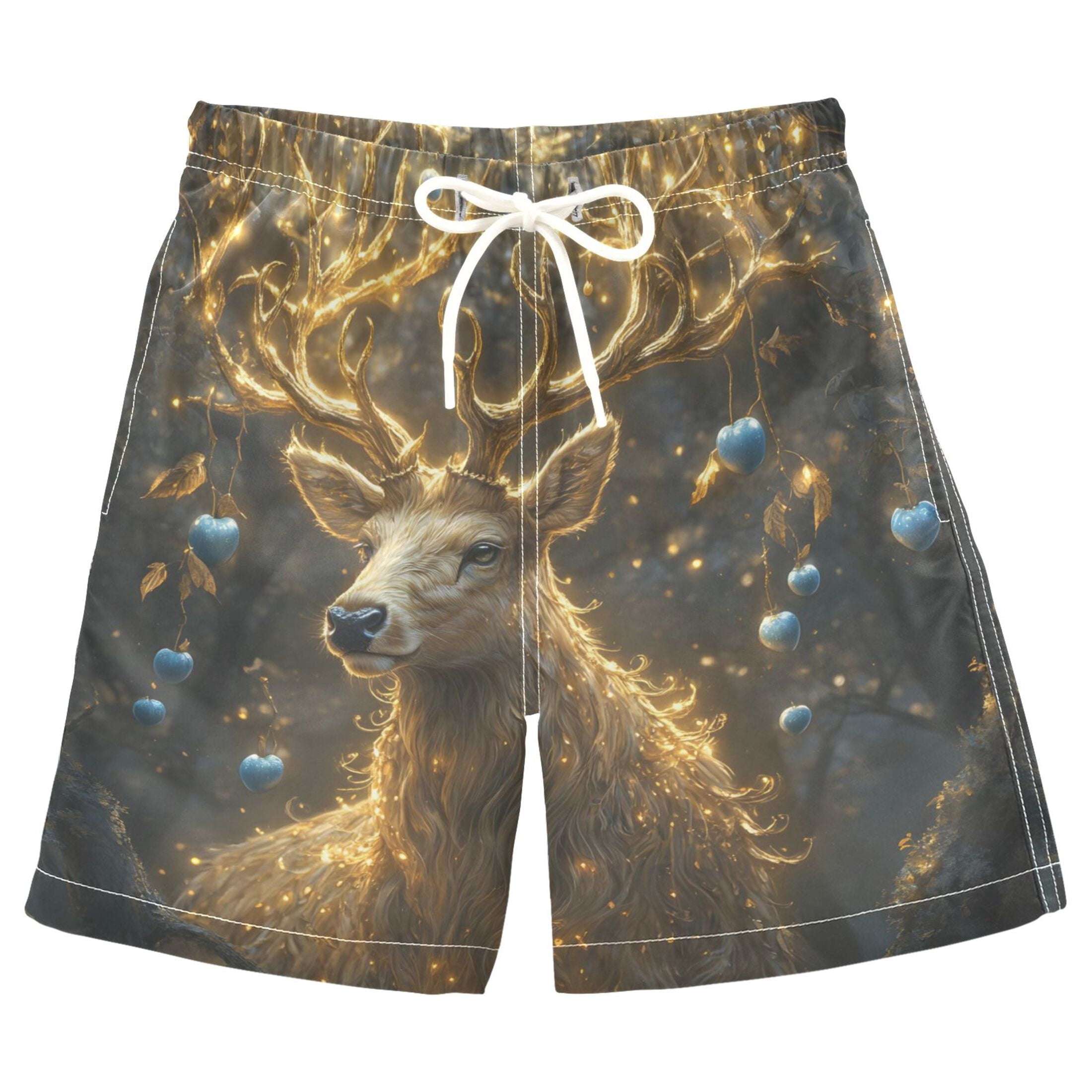 joogoo Kids Boys Swim Trunks Magic Deer Beach Board Shorts Drawstring ...