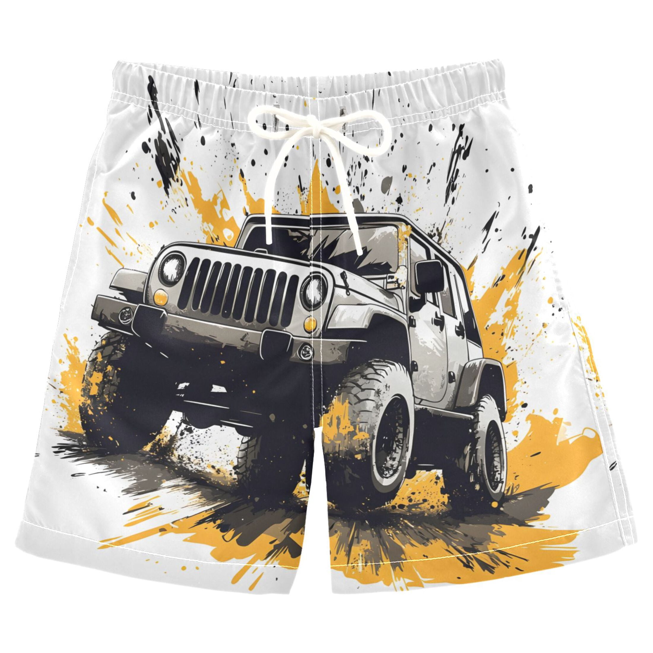 joogoo Kids Boys Swim Trunks Monster Truck Beach Board Shorts ...