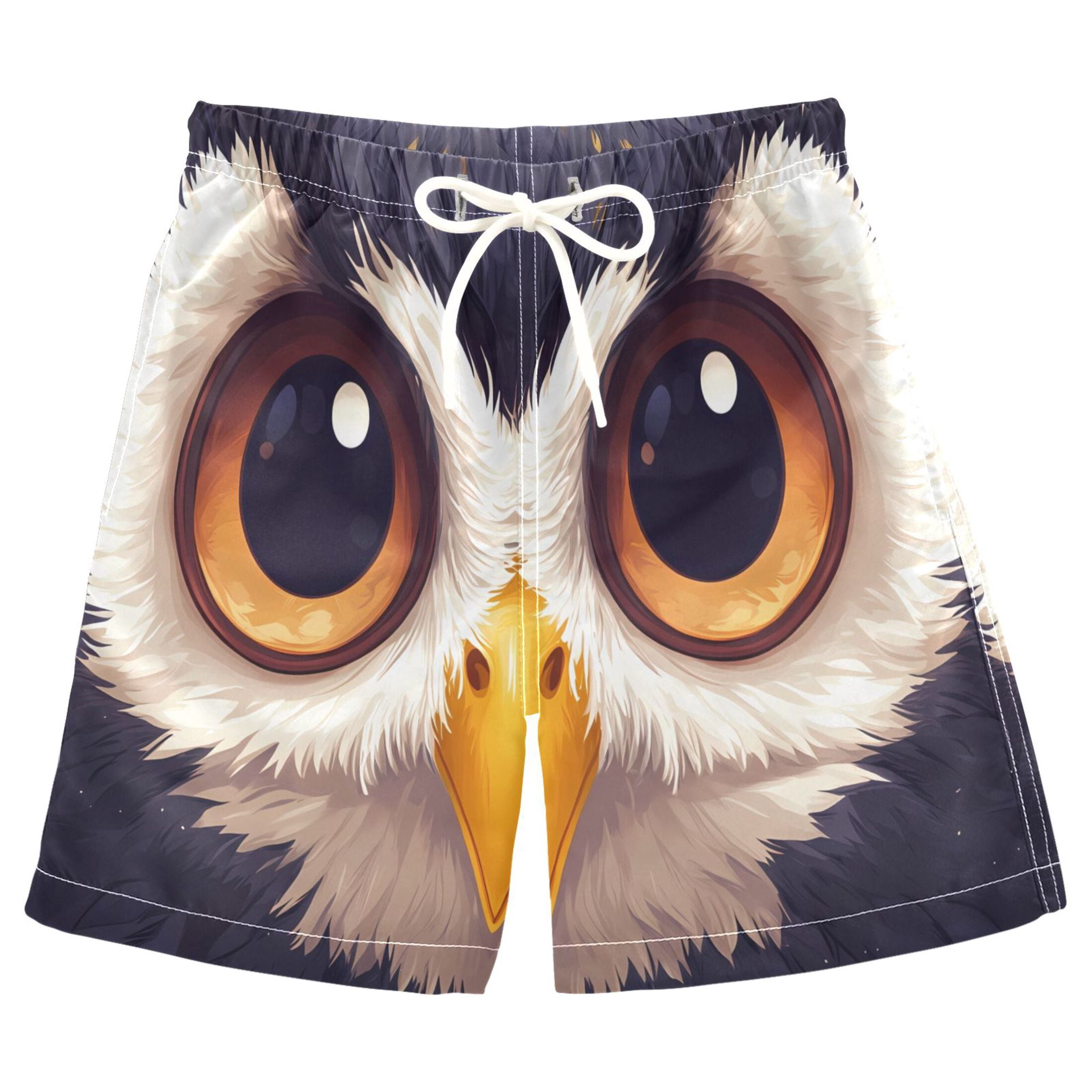 joogoo Kids Boys Swim Trunks Owl Eyes Beach Board Shorts Drawstring ...