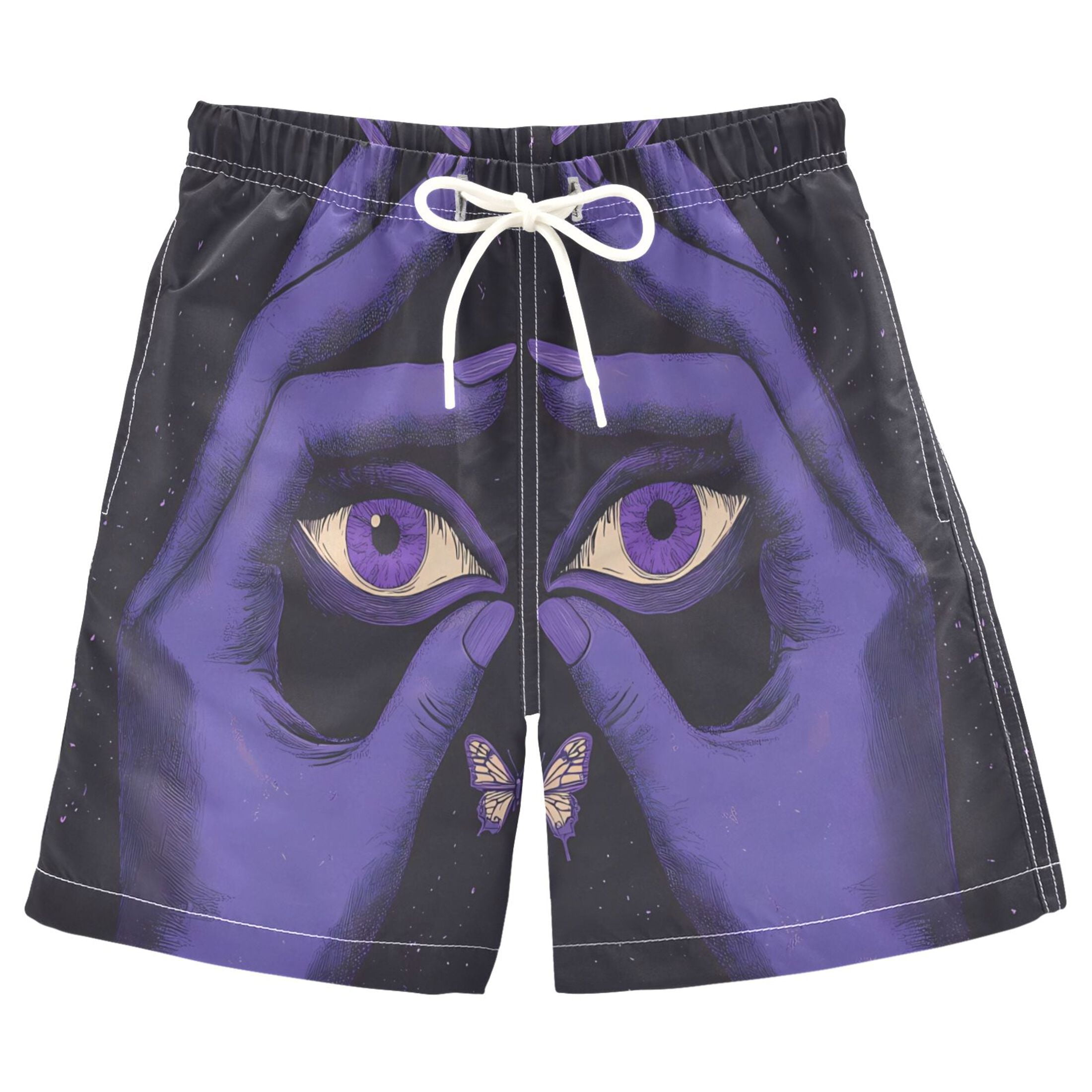 joogoo Kids Boys Swim Trunks Purple Eyes Fingers Beach Board Shorts ...