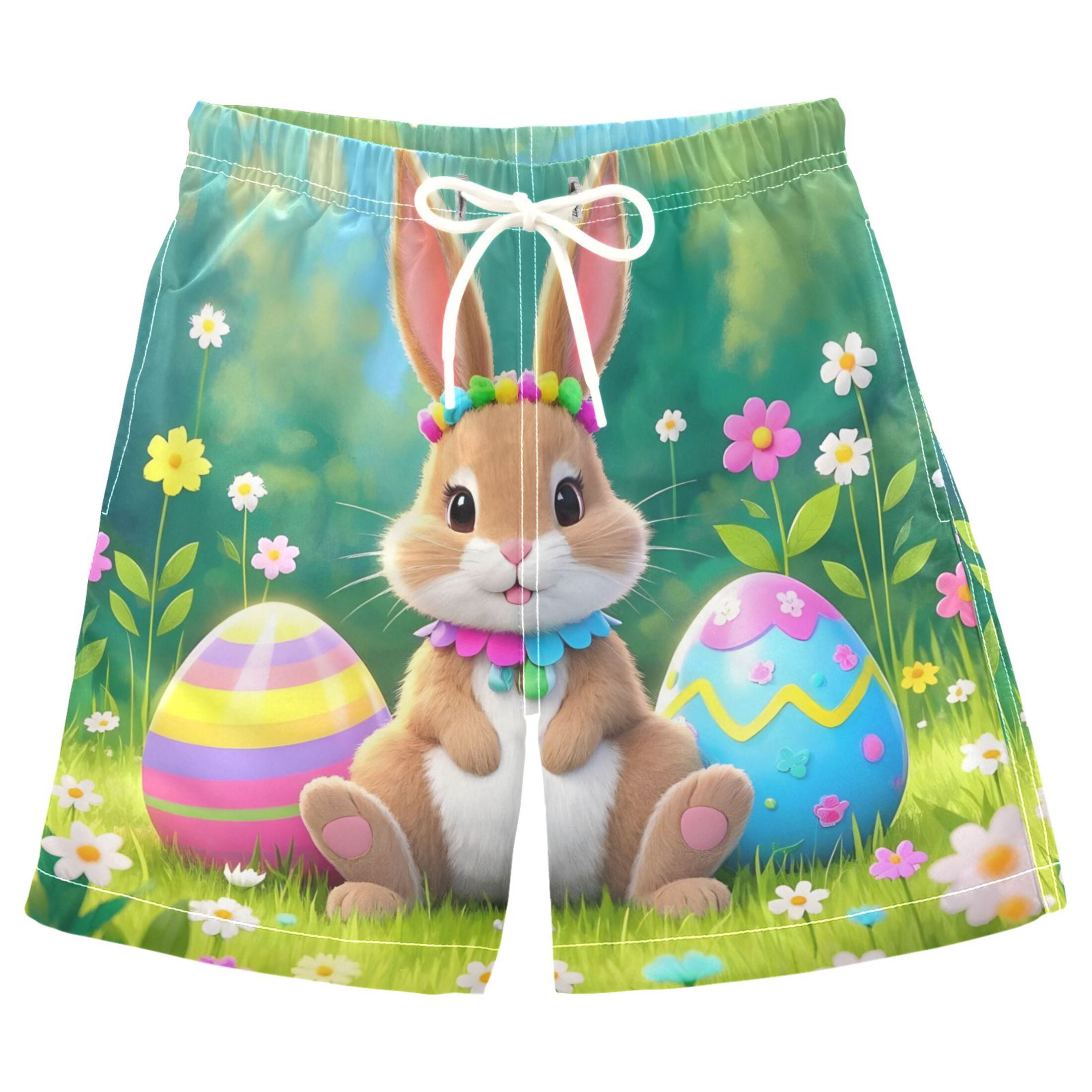 joogoo Kids Boys Swim Trunks Rabbit and Egg Beach Board Shorts ...