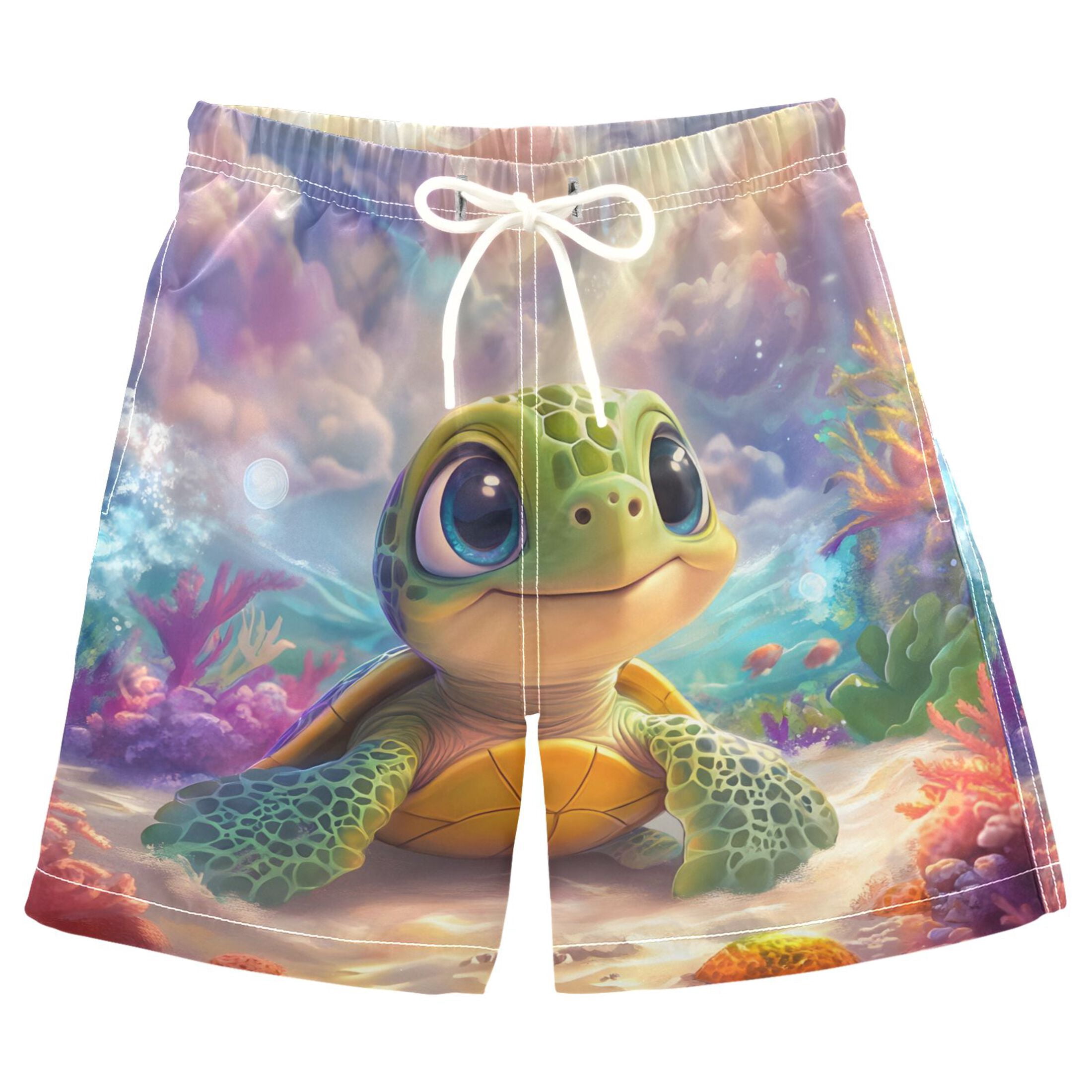 joogoo Kids Boys Swim Trunks Sea Turtles Sunshine Beach Board Shorts ...