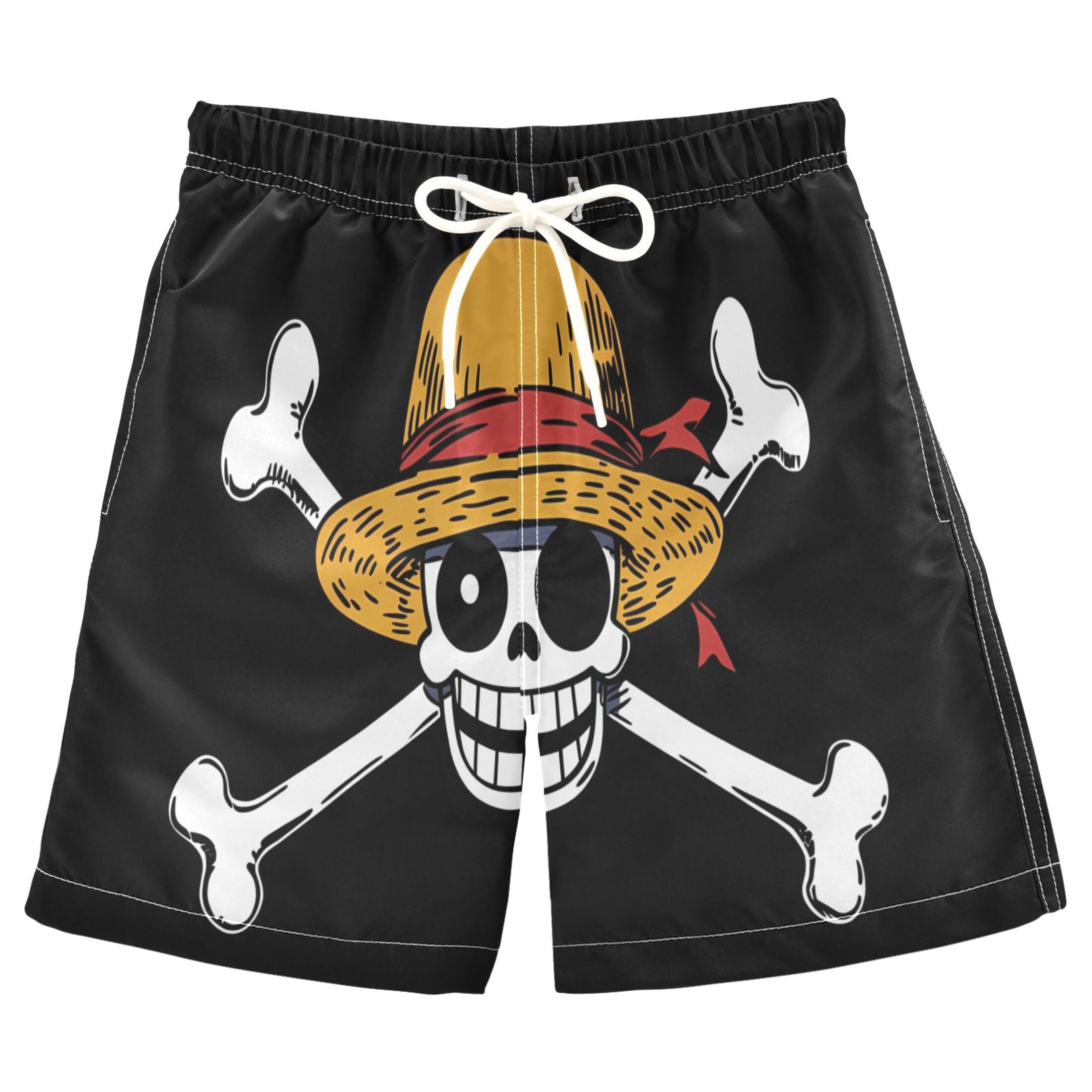 joogoo Kids Boys Swim Trunks Skeleton Pirate Skull Beach Board Shorts ...