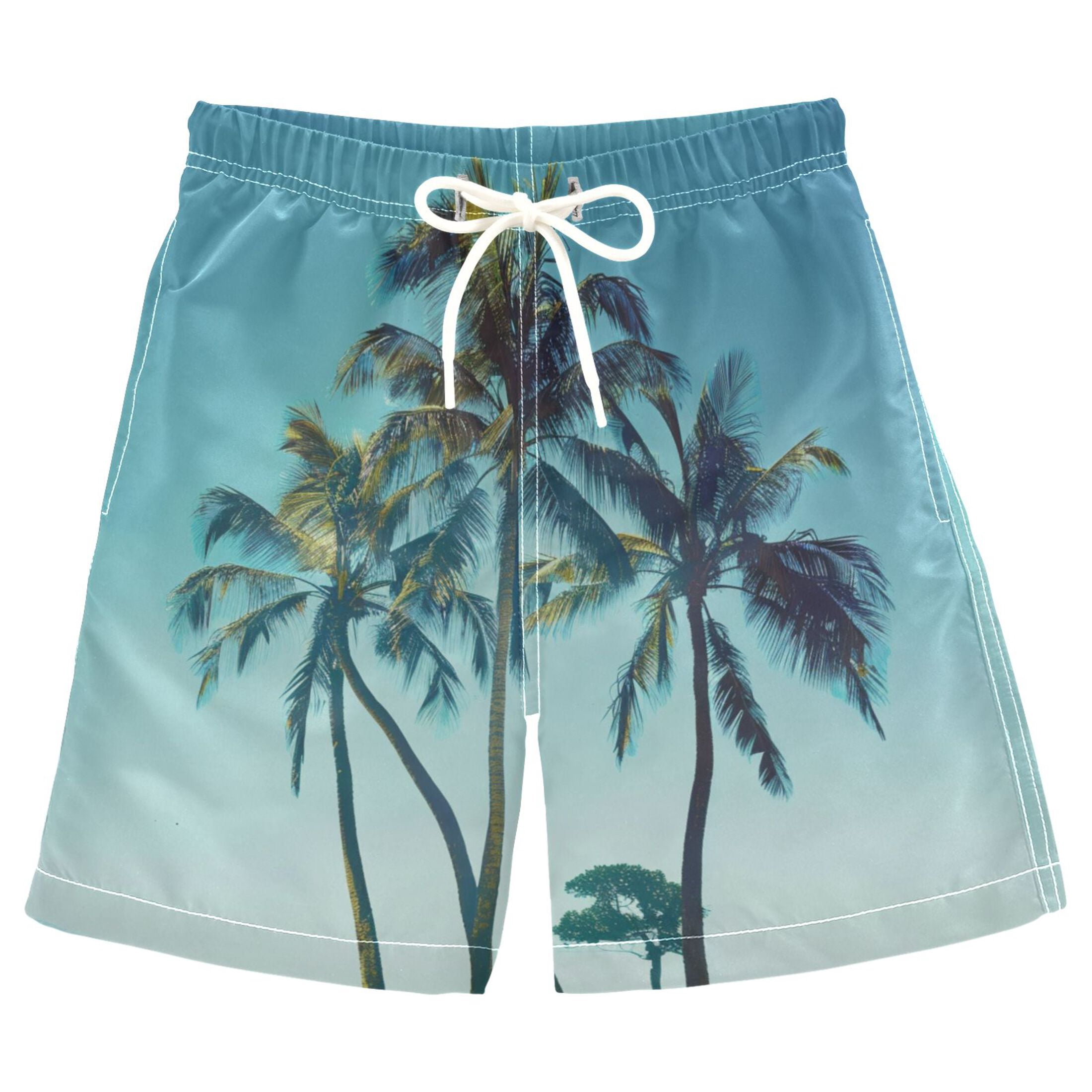 joogoo Kids Boys Swim Trunks Summer Palm Tree Beach Board Shorts ...