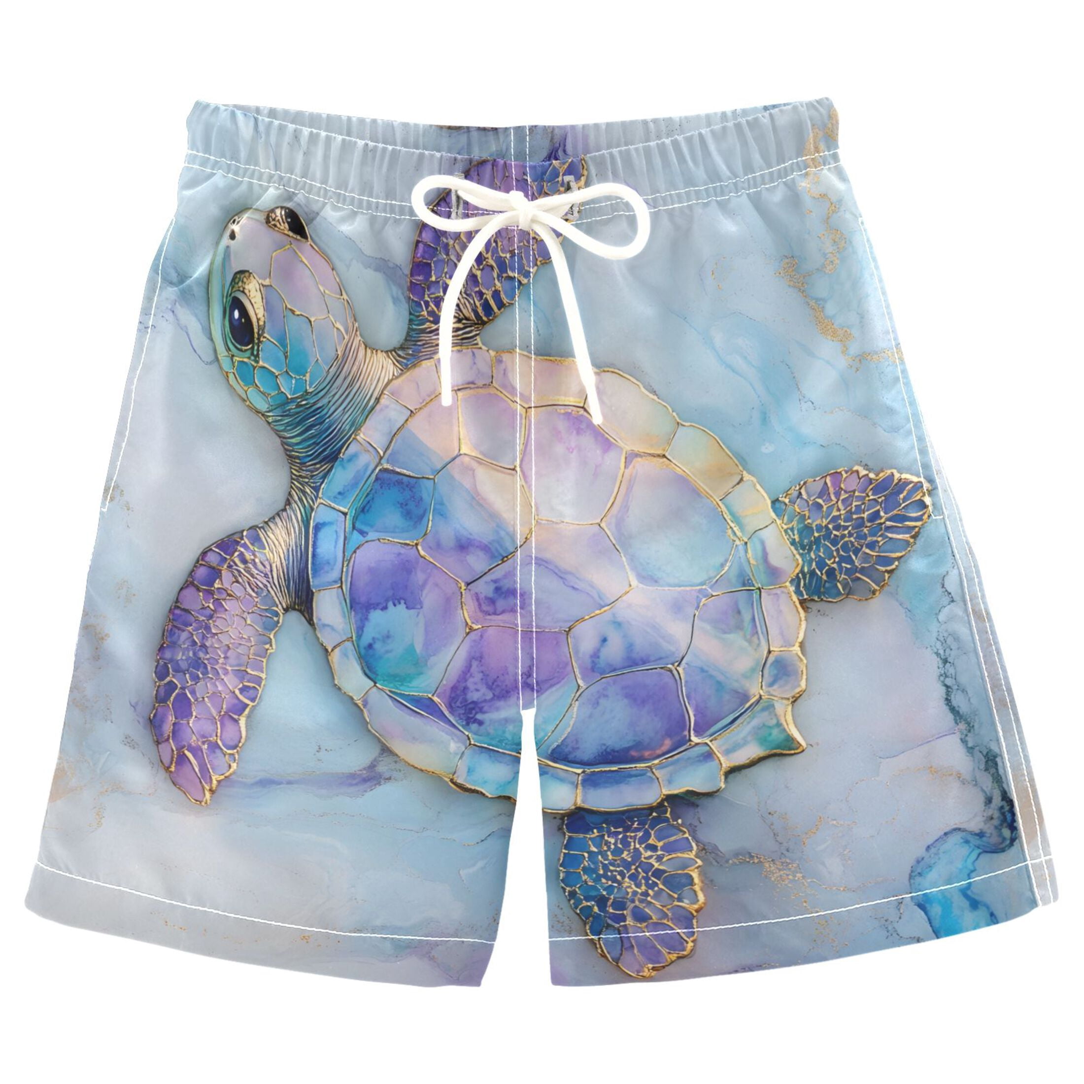 joogoo Kids Boys Swim Trunks Turtle on Marble Beach Board Shorts ...