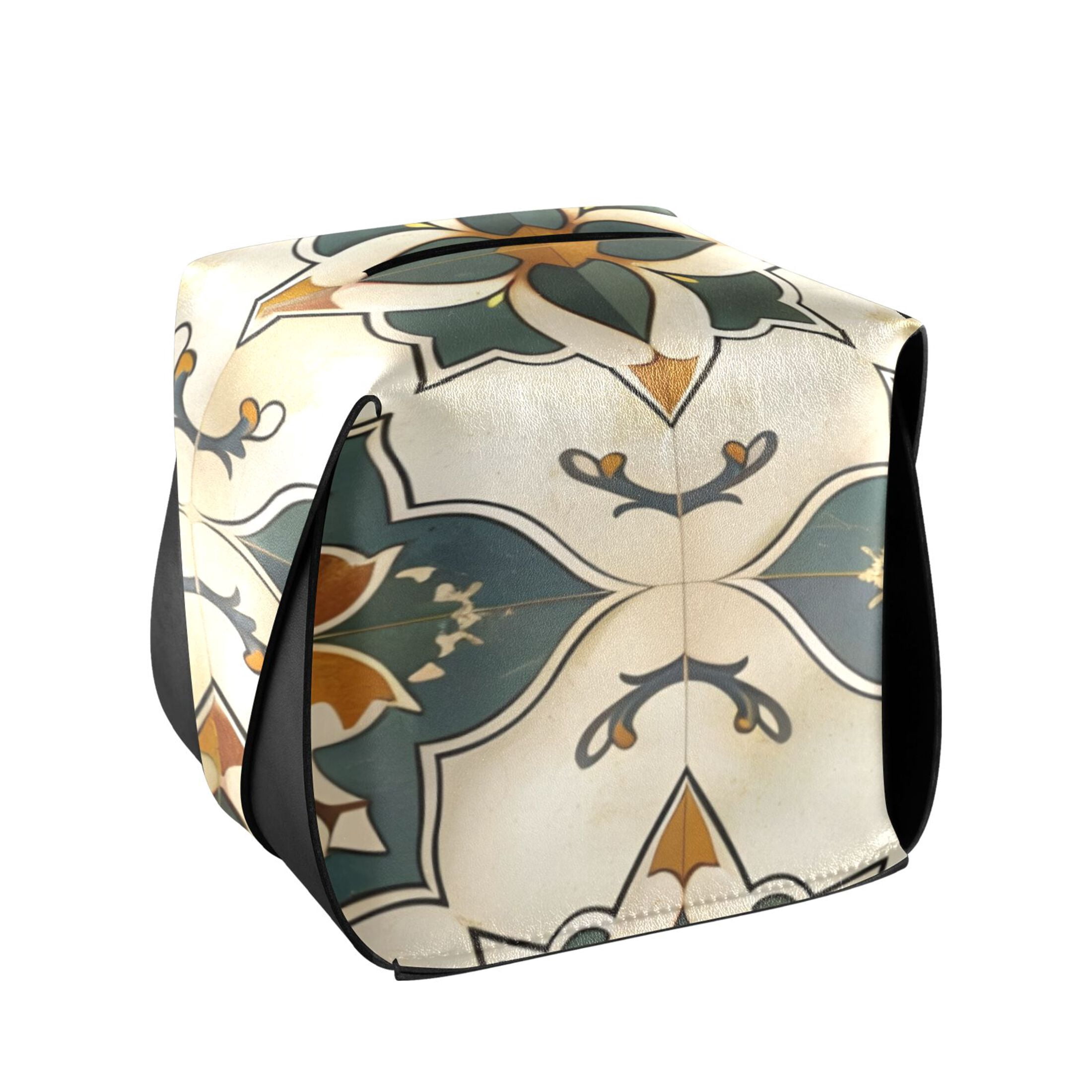 joogoo Leather Tissue Box Cover Bohomia Art Print Facial Cube Holder ...