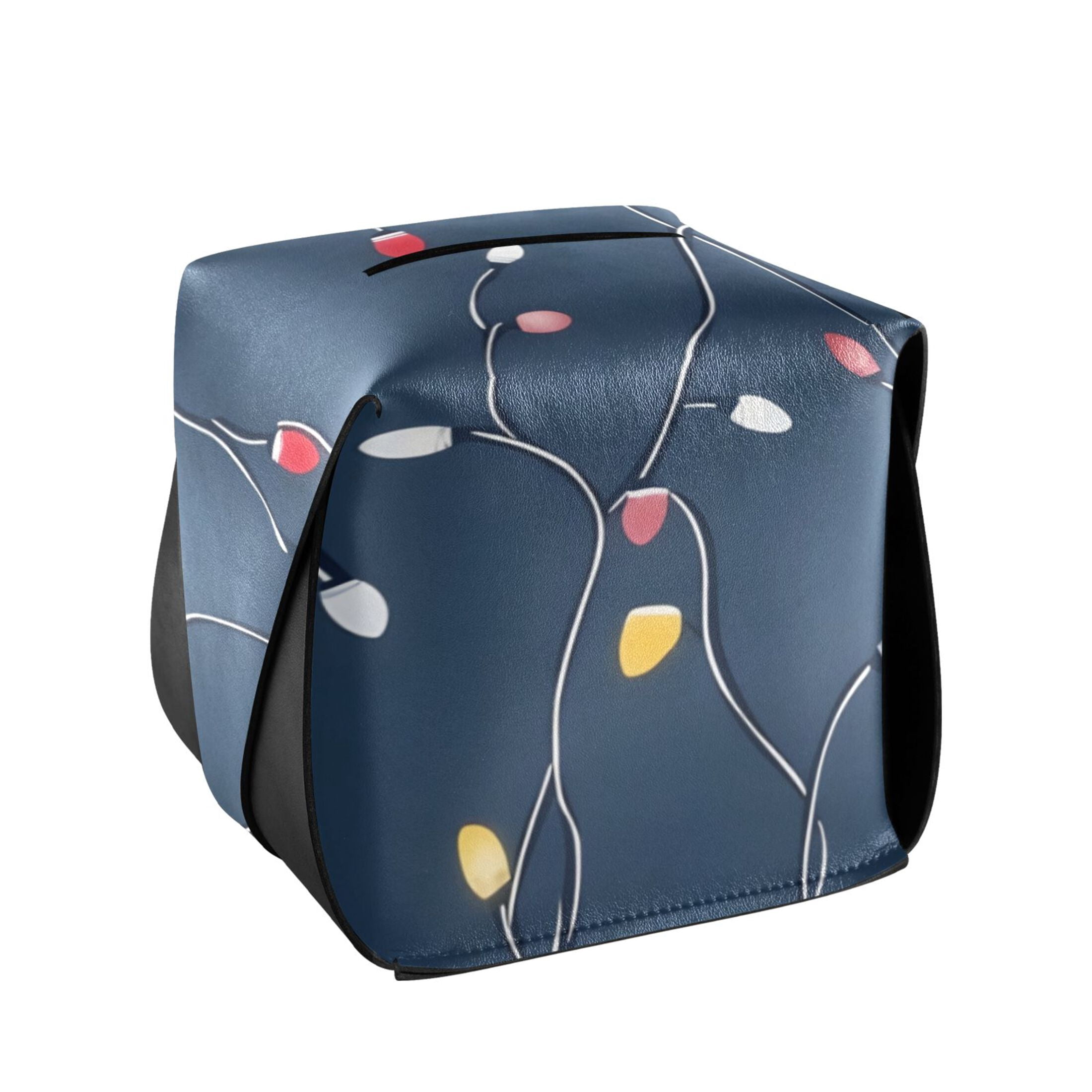 joogoo Leather Tissue Box Cover Christmas Lights Facial Cube Holder ...