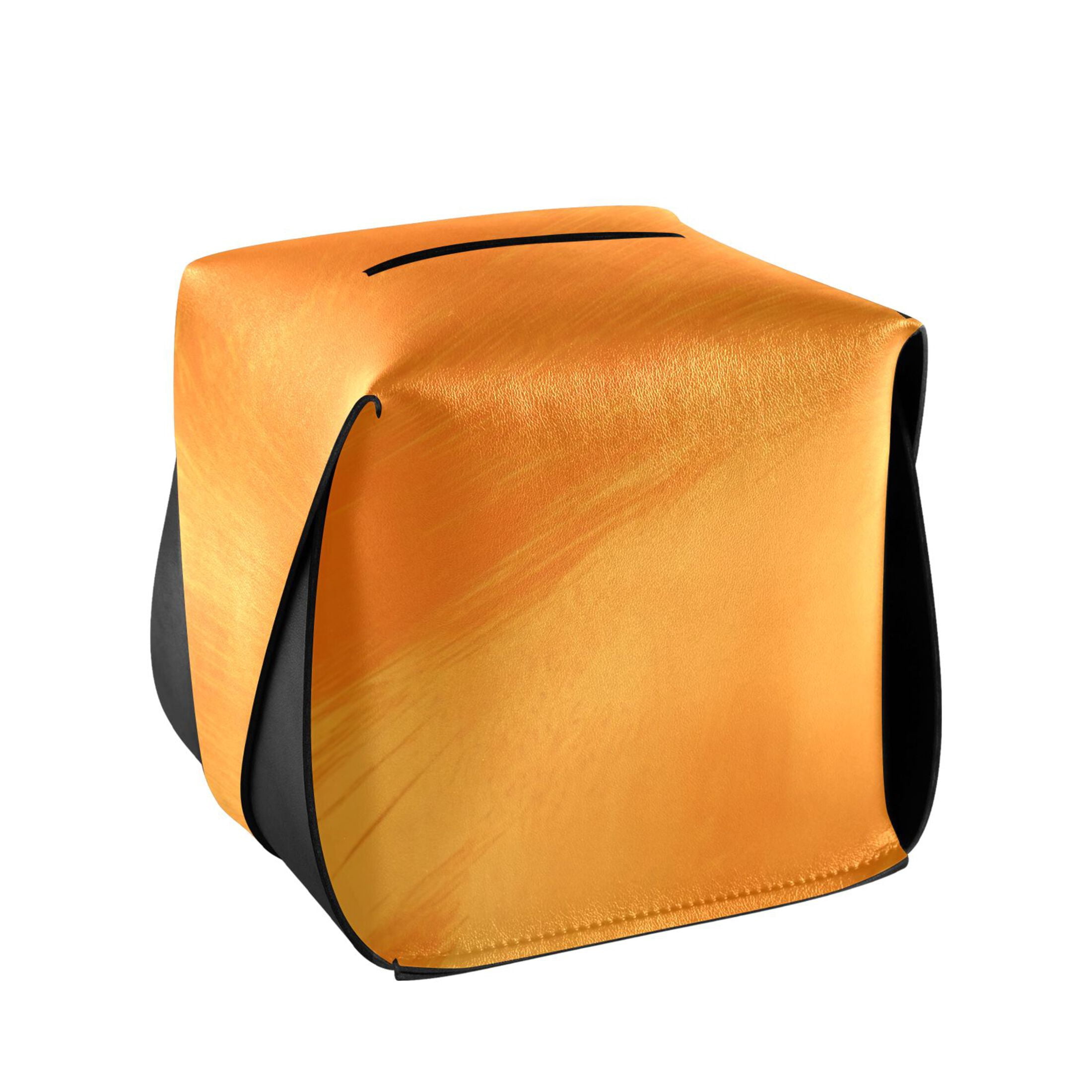 joogoo Leather Tissue Box Cover Orange Oil Pattern Facial Cube Holder ...