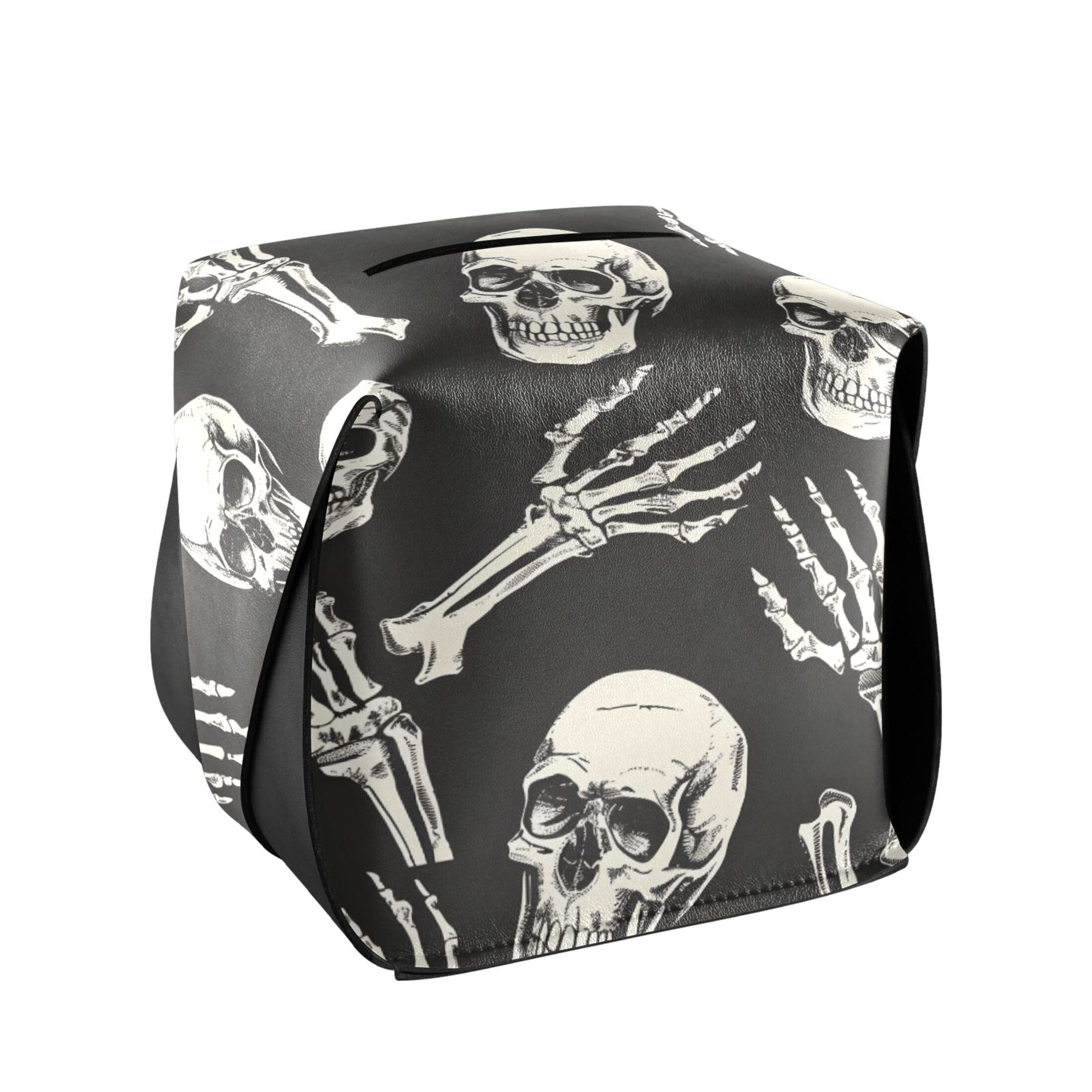 joogoo Leather Tissue Box Cover Skull Skeleton Hands Facial Cube Holder ...