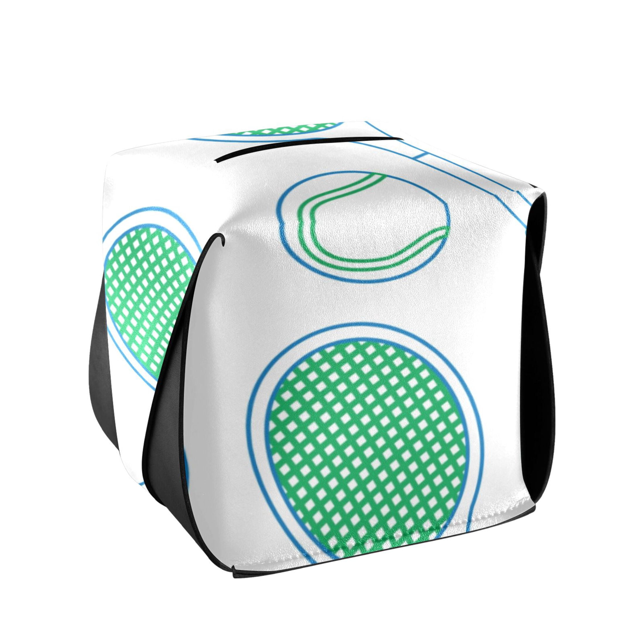 joogoo Leather Tissue Box Cover Tennis Racquet and Ball Facial Cube ...