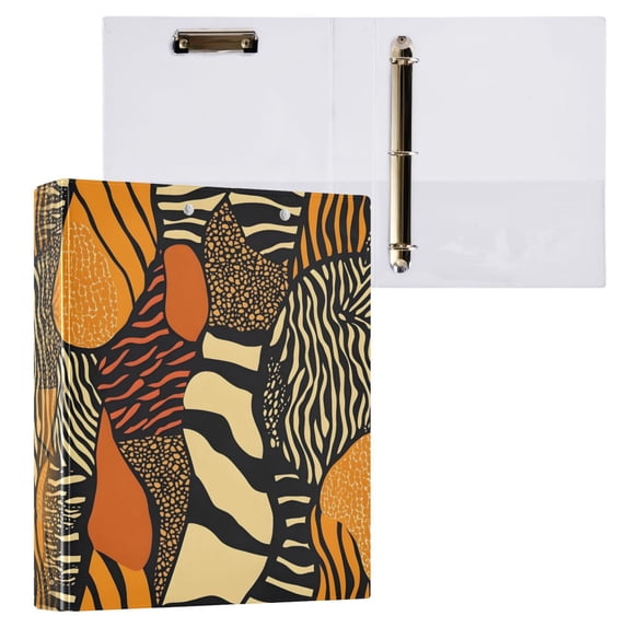 joogoo Leopard Skin Hardcover 3 Ring Binder 1.5" Round Rings Interior ...