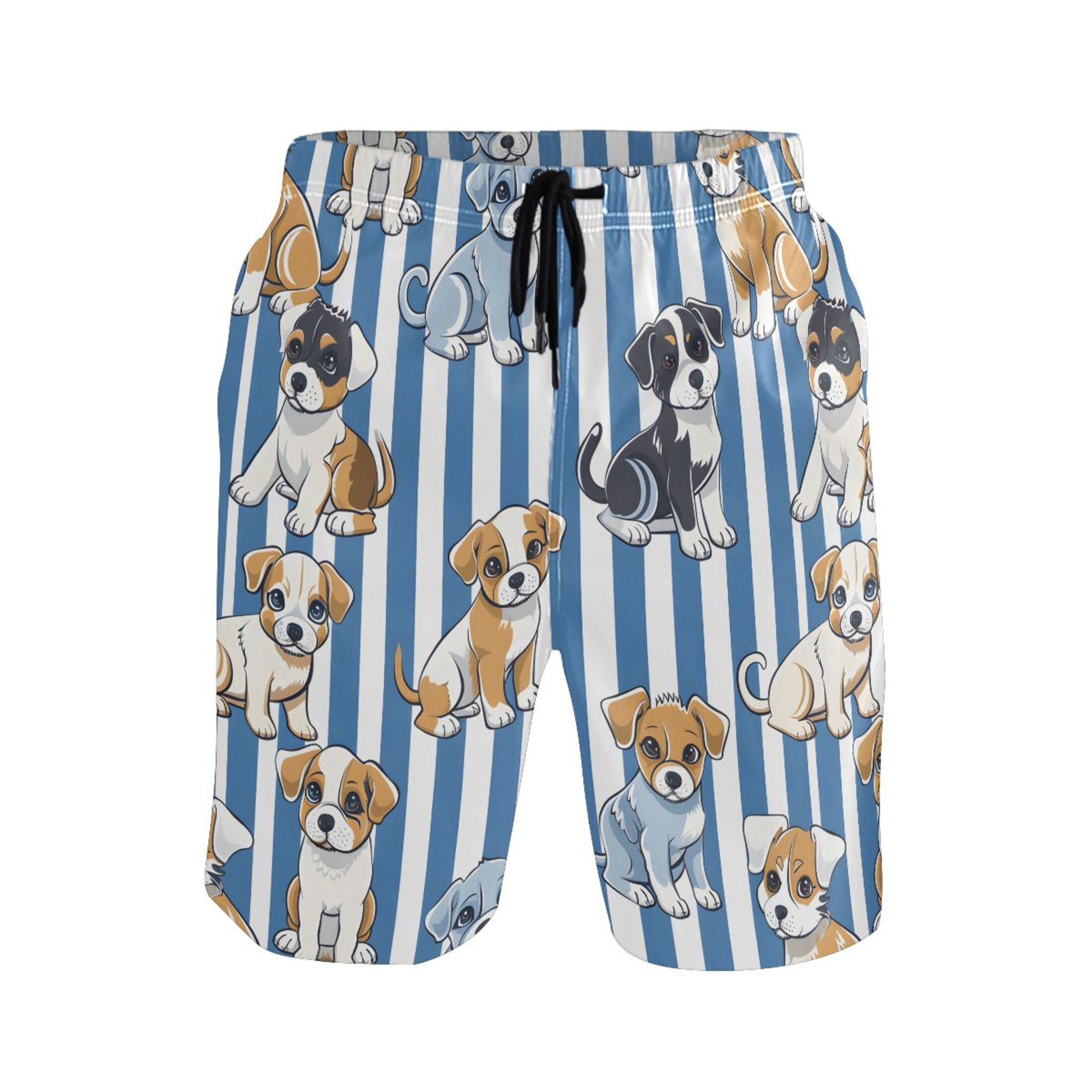 joogoo Men's Swim Trunks Cartoon Puppy Dog Stripes Beach Shorts with ...