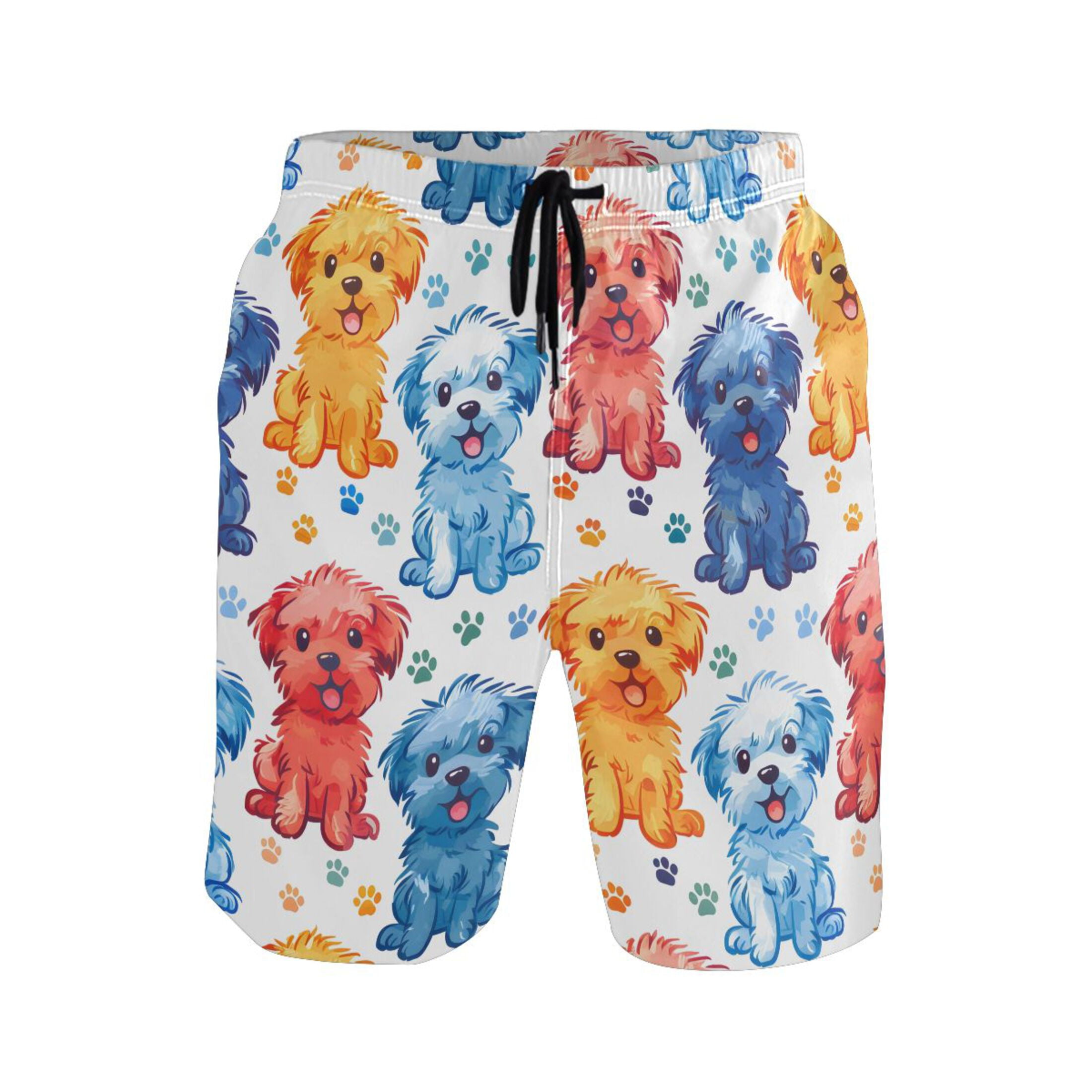 joogoo Men's Swim Trunks Dog Cartoon Beach Shorts with Pockets S ...