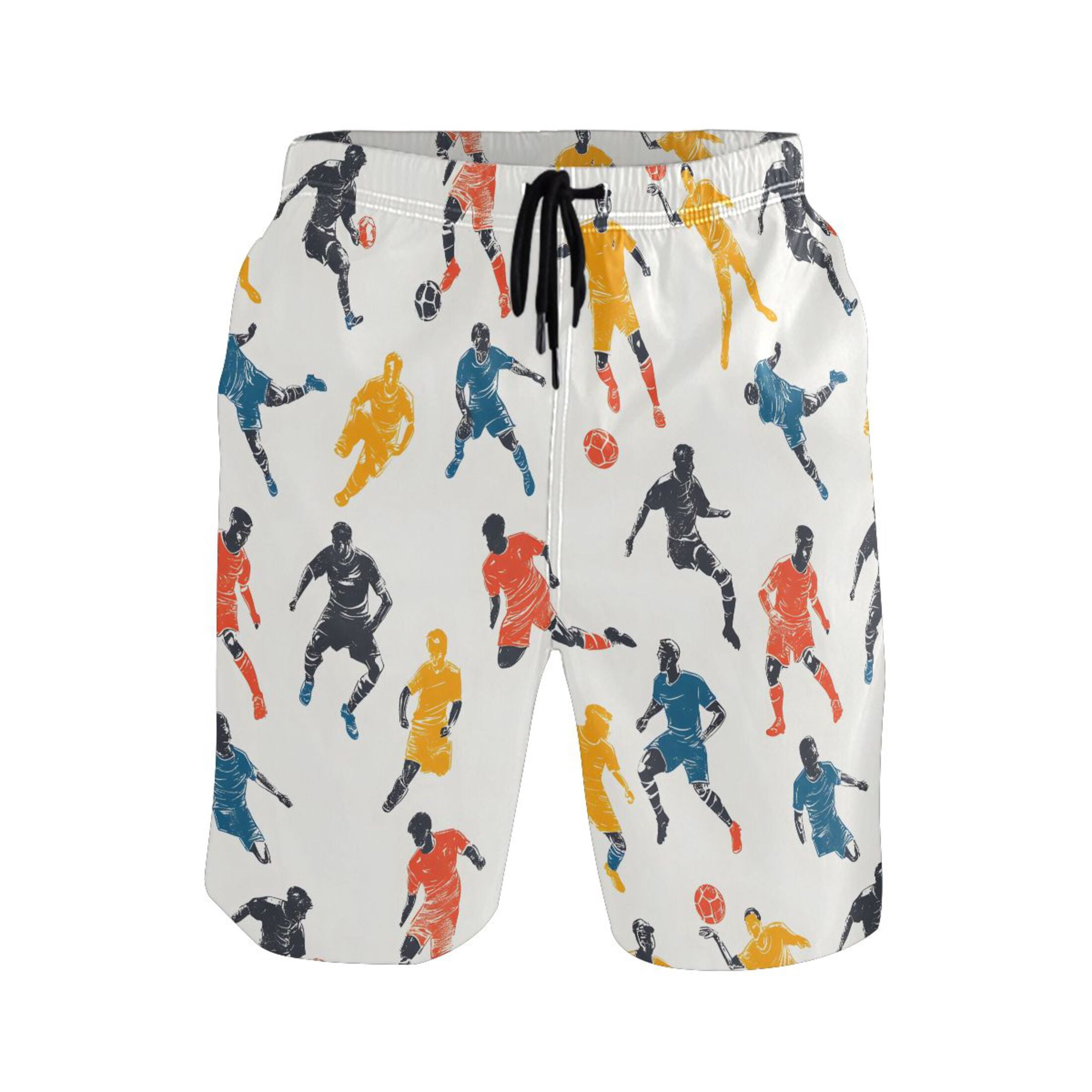 joogoo Men's Swim Trunks Play Football Beach Shorts with Pockets M ...