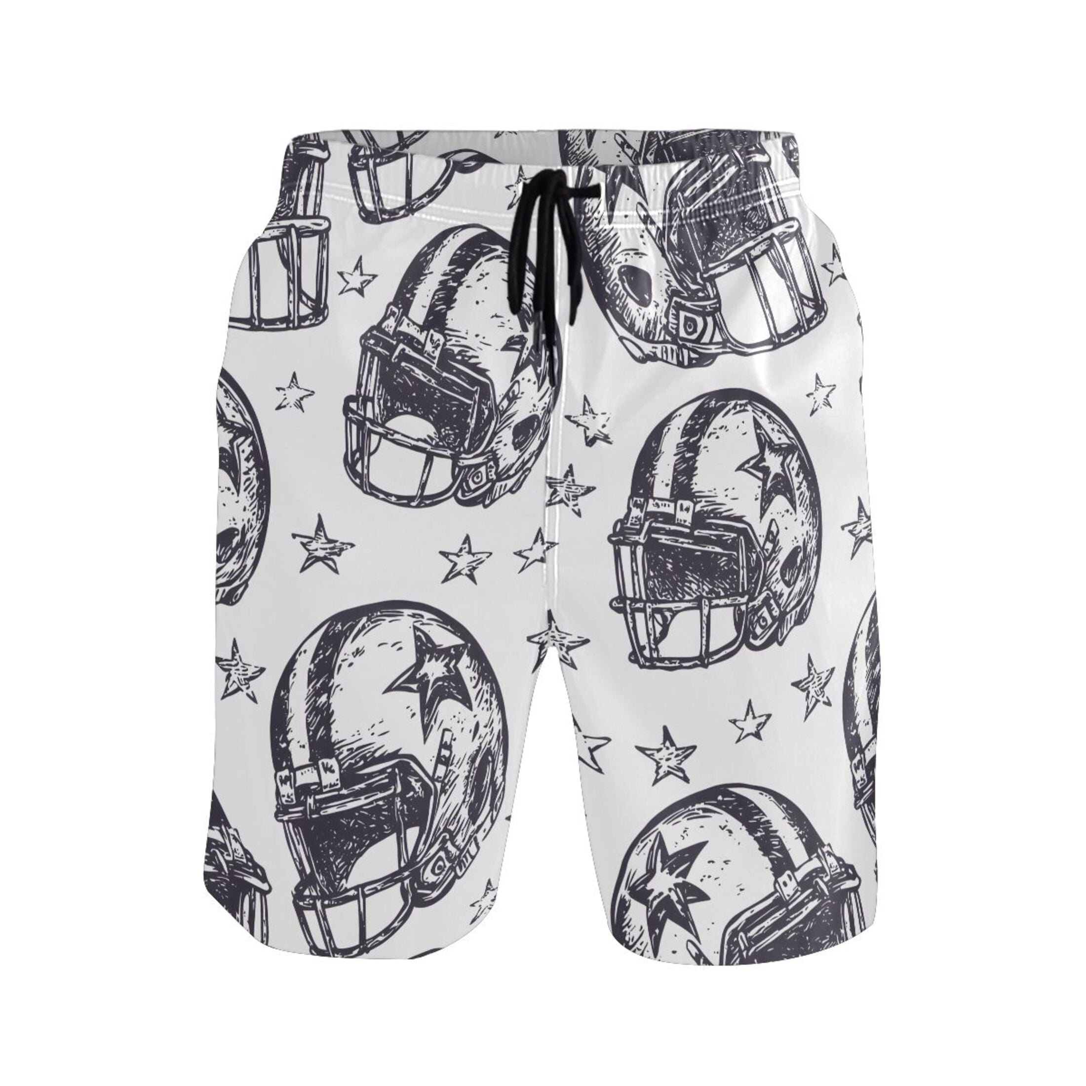 joogoo Men's Swim Trunks Retro Rugby Football Beach Shorts with Pockets ...