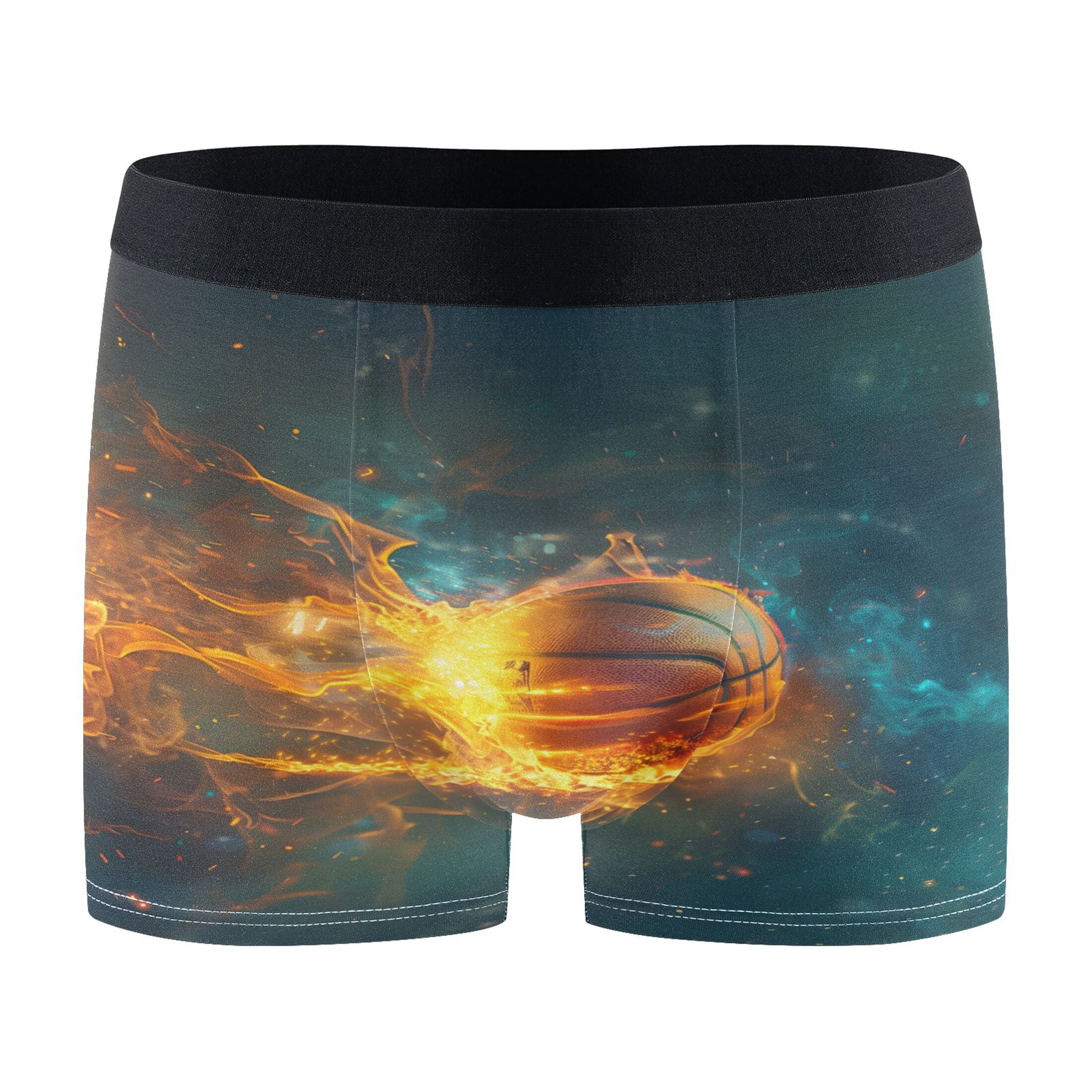 joogoo Mens Boxer Briefs A Basketball Flight Soft Underwear Stretch ...