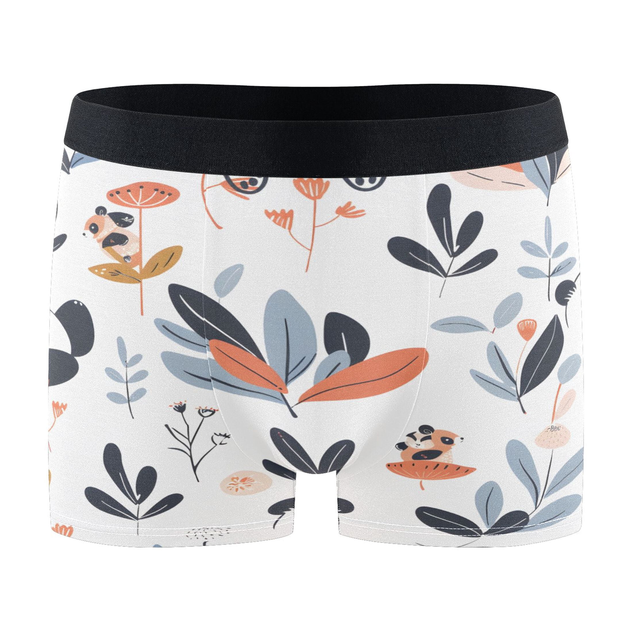 joogoo Mens Boxer Briefs Cute Panda and Grass Soft Underwear Stretch ...