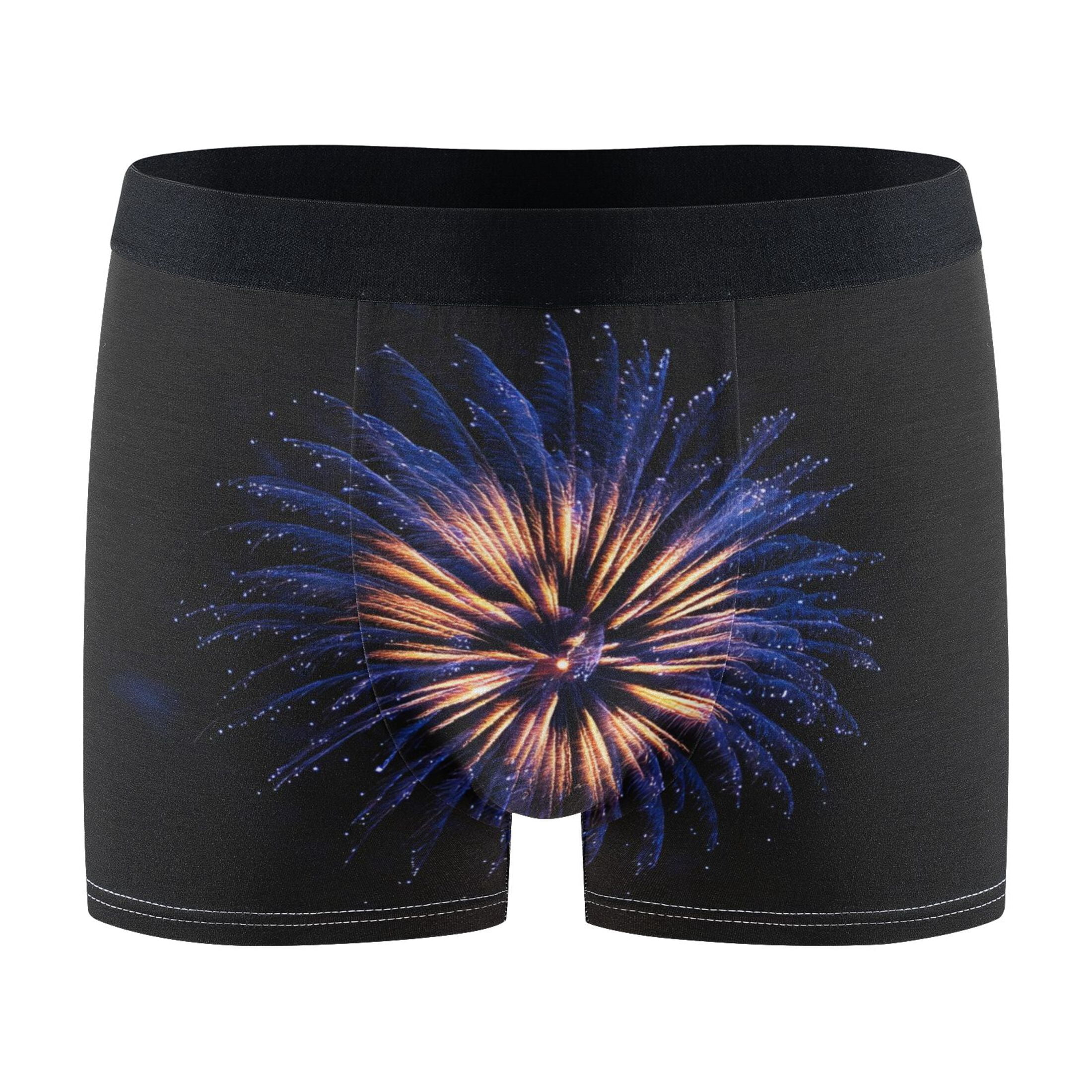 joogoo Mens Boxer Briefs Fireworks Bloom Scene Soft Underwear Stretch ...