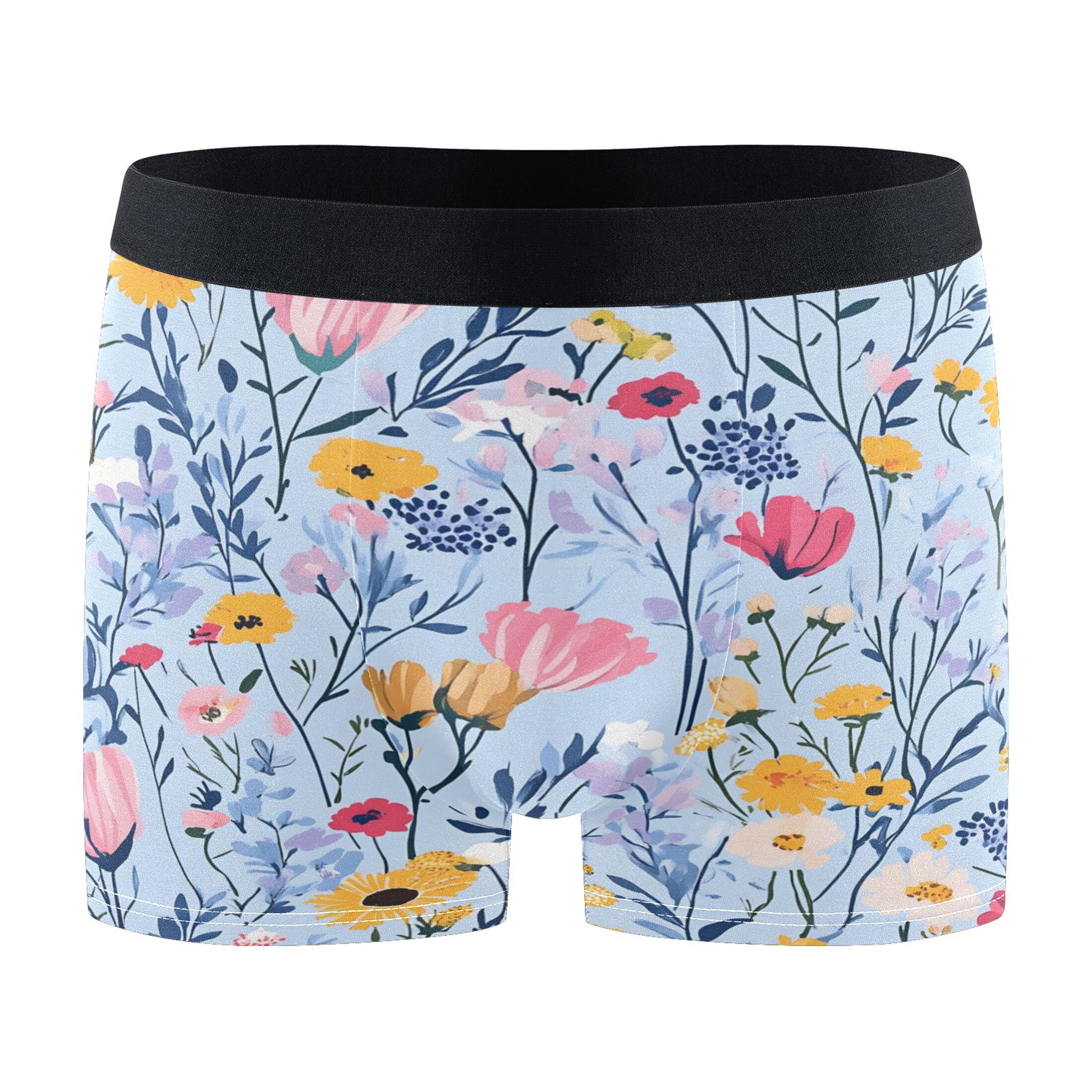 joogoo Mens Boxer Briefs Floral Wildflower Soft Underwear Stretch ...