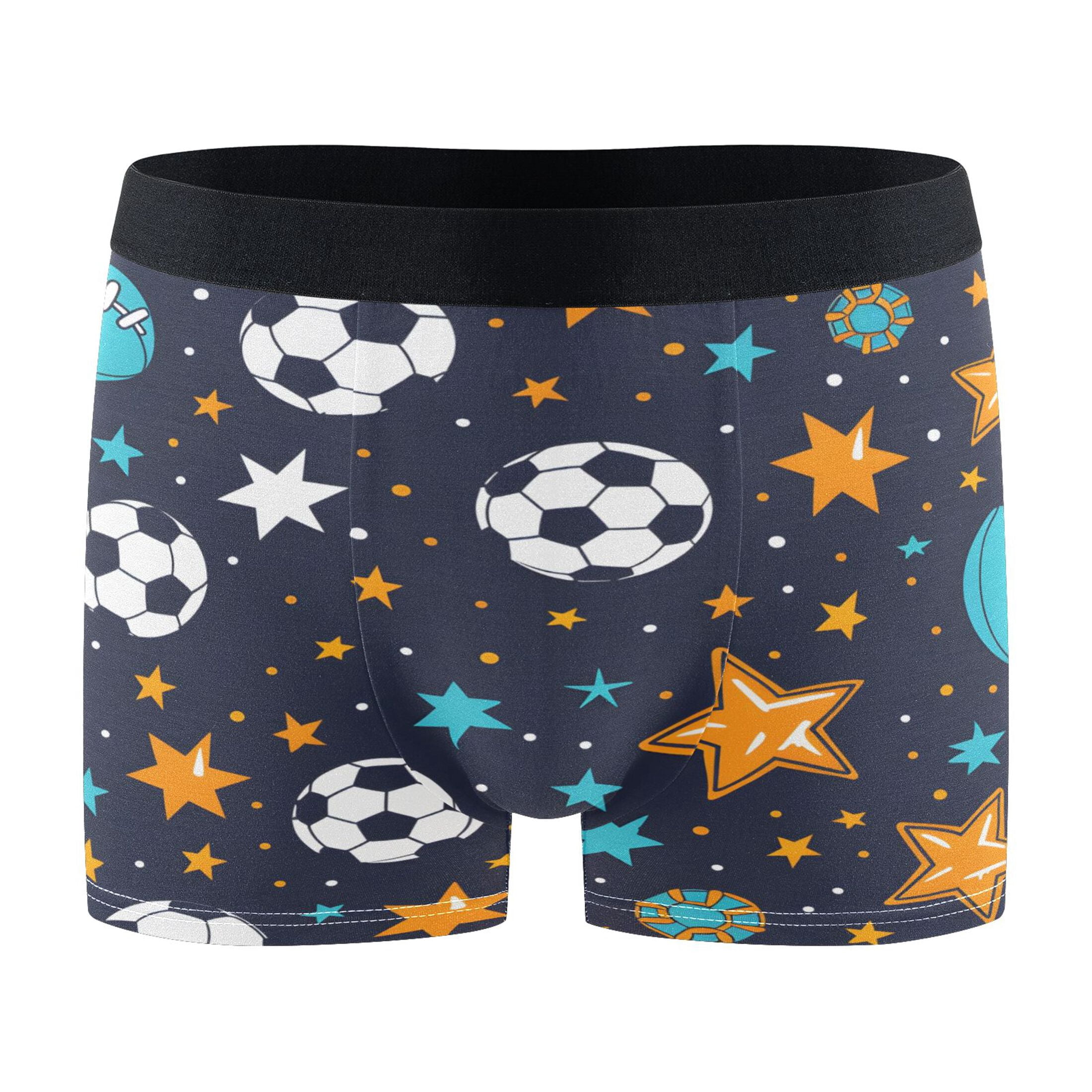 joogoo Mens Boxer Briefs Football and Star Soft Underwear Stretch ...