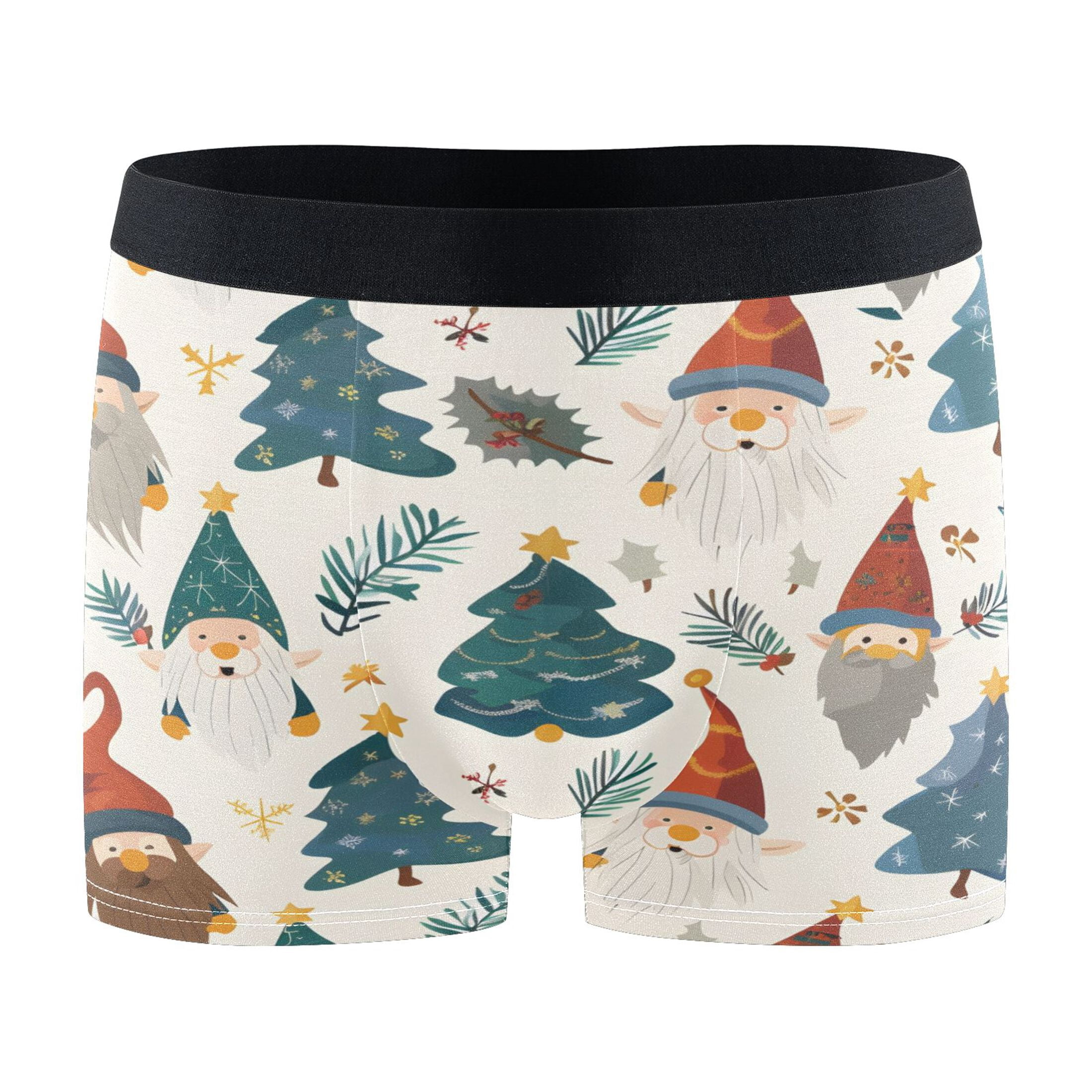joogoo Mens Boxer Briefs Gnome Christmas Trees Soft Underwear Stretch ...