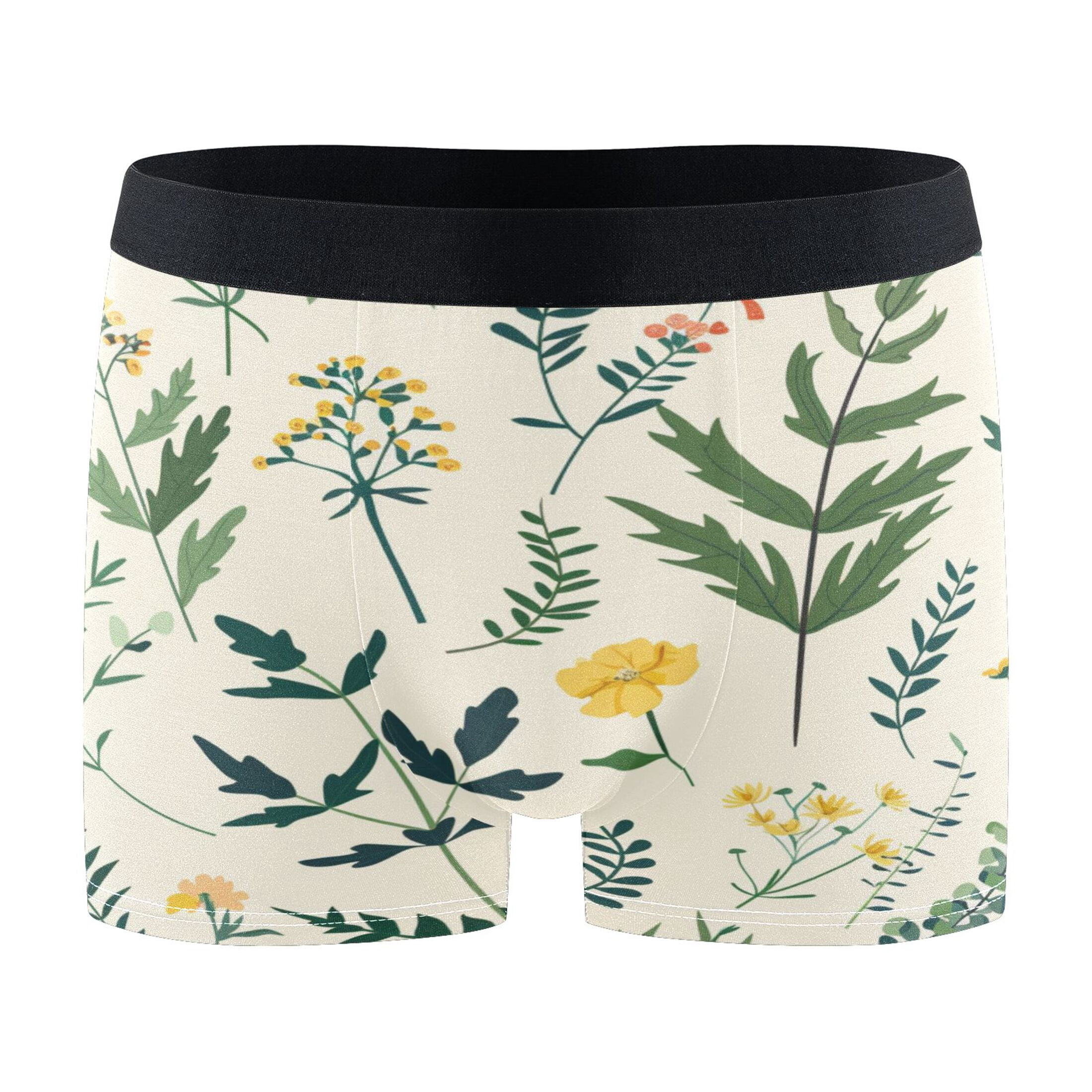 joogoo Mens Boxer Briefs Herb Leaves Plant Soft Underwear Stretch ...