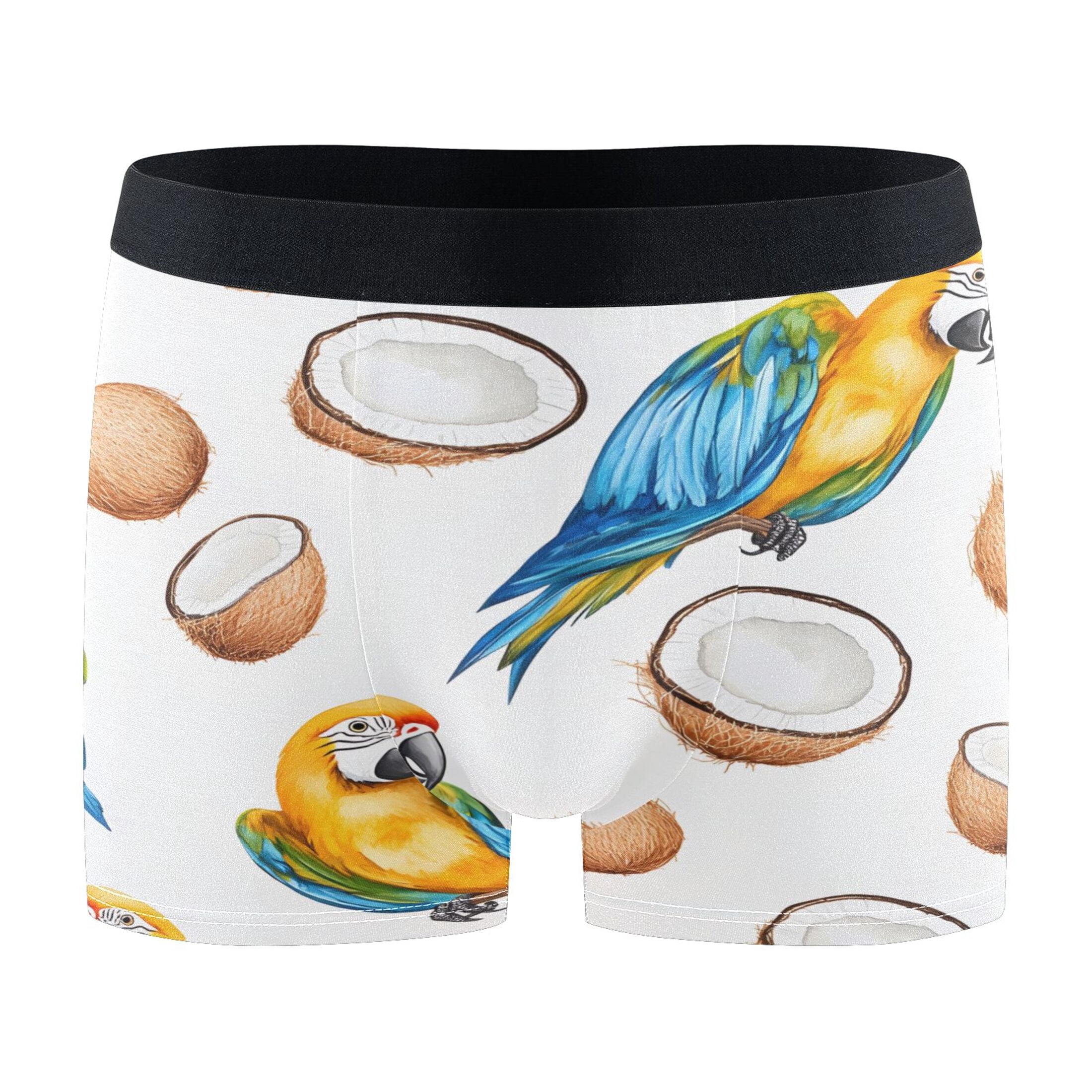 joogoo Mens Boxer Briefs Parrots Coconut Soft Underwear Stretch Trunks ...