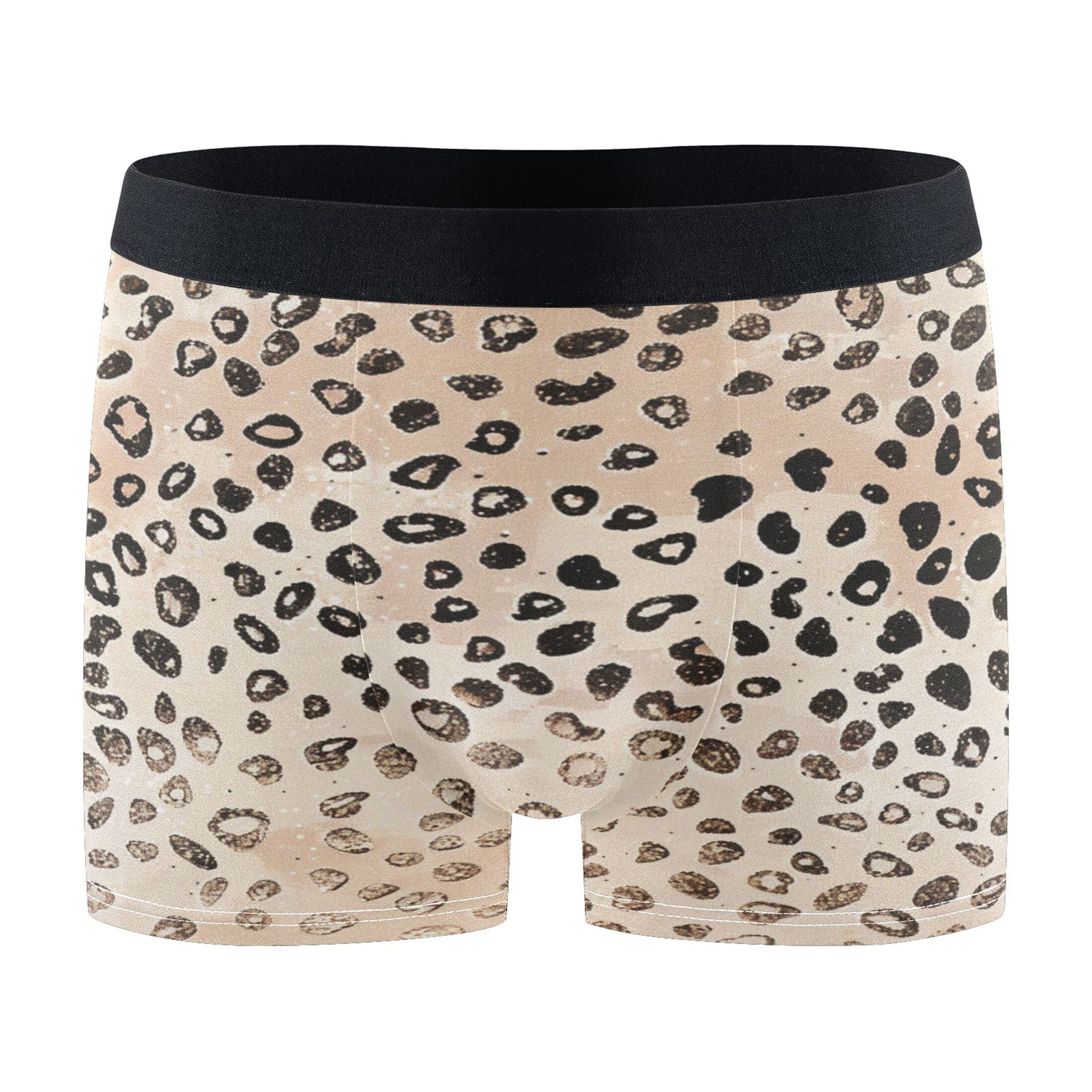 joogoo Mens Boxer Briefs Plain Cheetah Glitter Print Soft Underwear ...