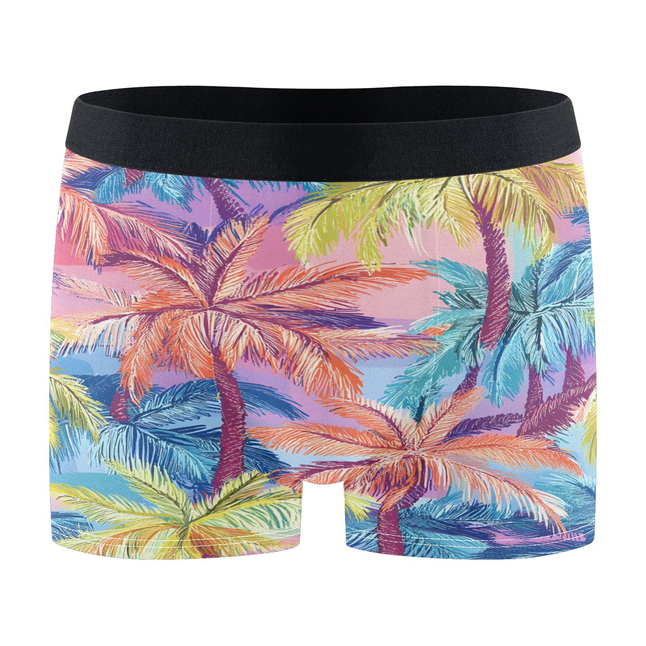 joogoo Mens Boxer Briefs Retro Palm Tree-a1 Soft Underwear Stretch ...